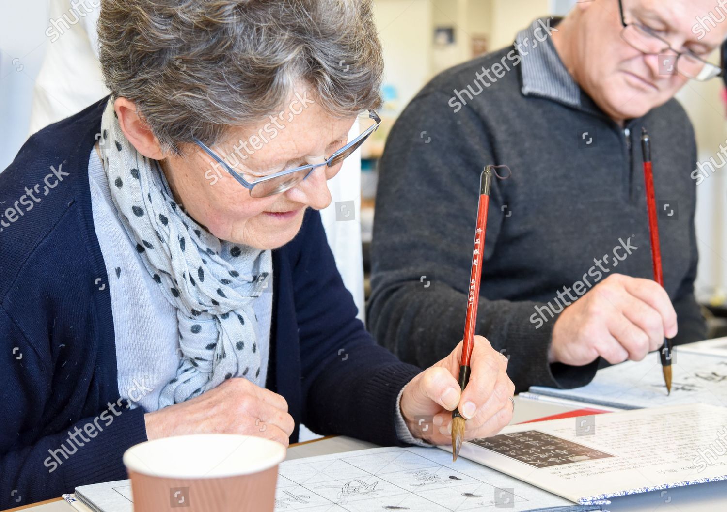 Local People Experience Calligraphy During Medley Editorial Stock Photo ...