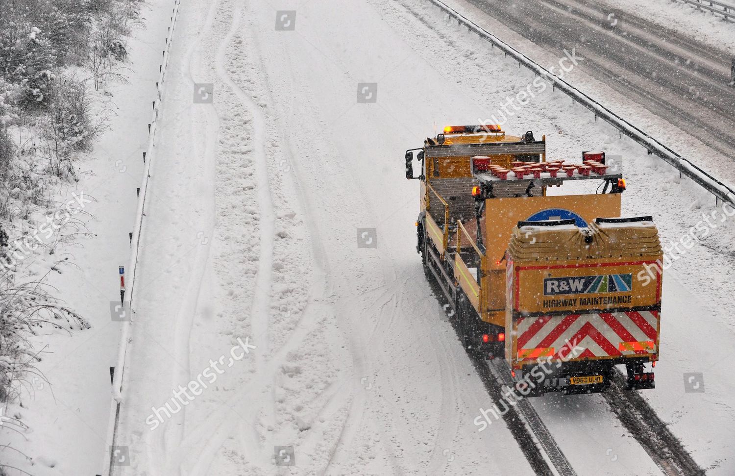 Gritting Lorry Making Way Along A3 Editorial Stock Photo - Stock Image ...