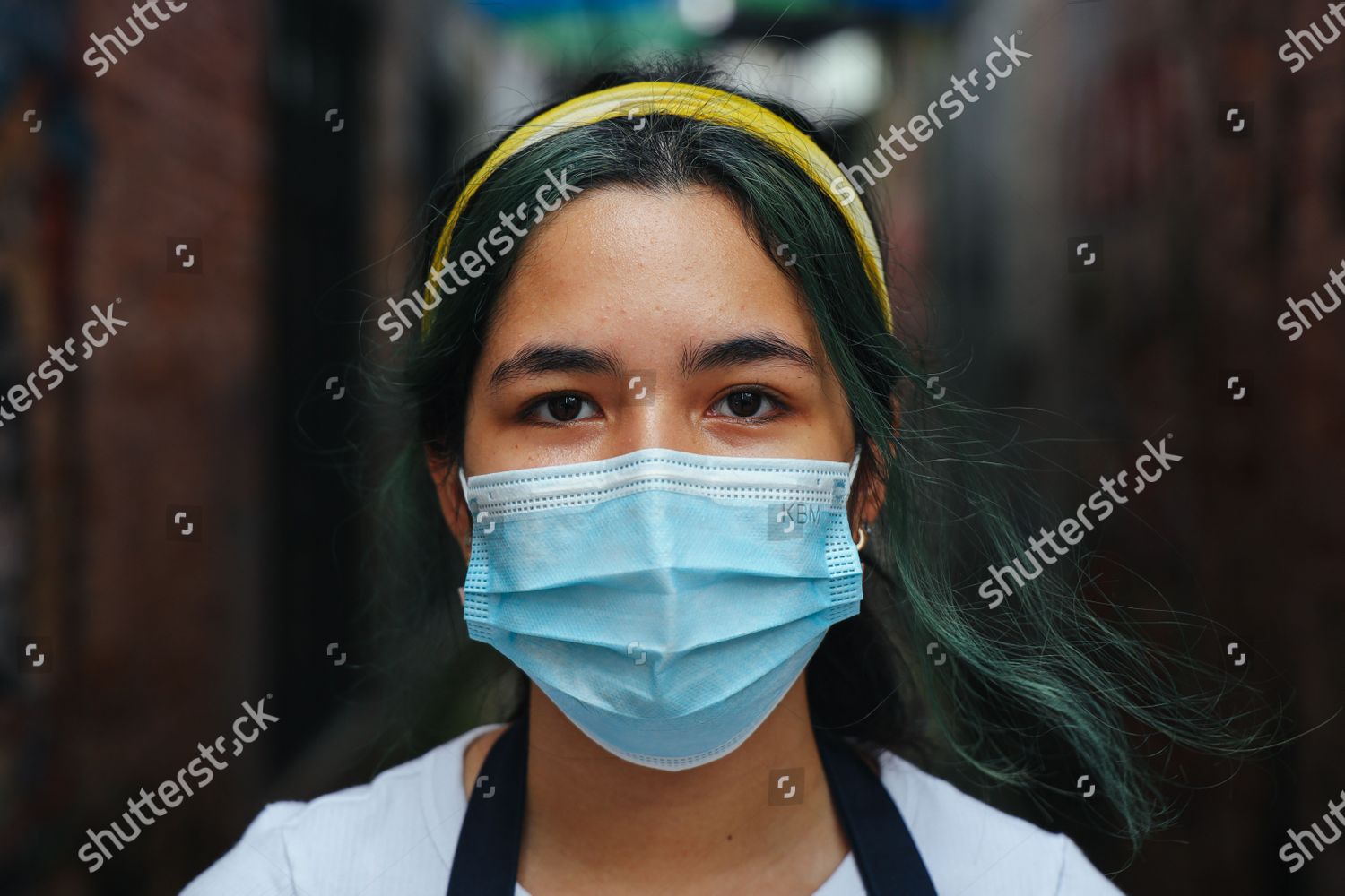 Cafe Waitress Poses Photo While Wearing Editorial Stock Photo - Stock ...