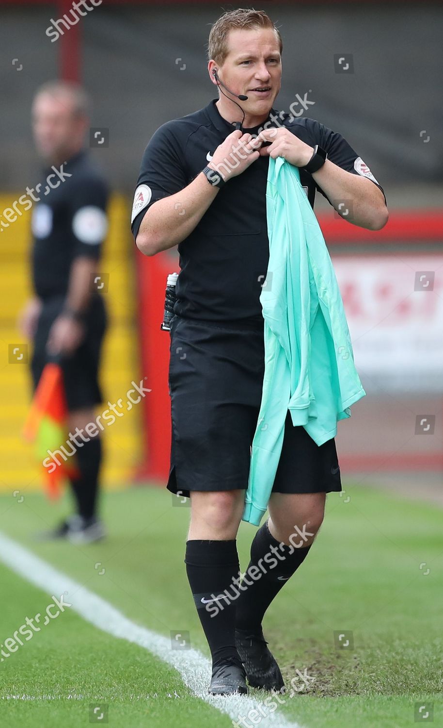 Referee John Busby Comes Off Pitch Editorial Stock Photo - Stock Image ...