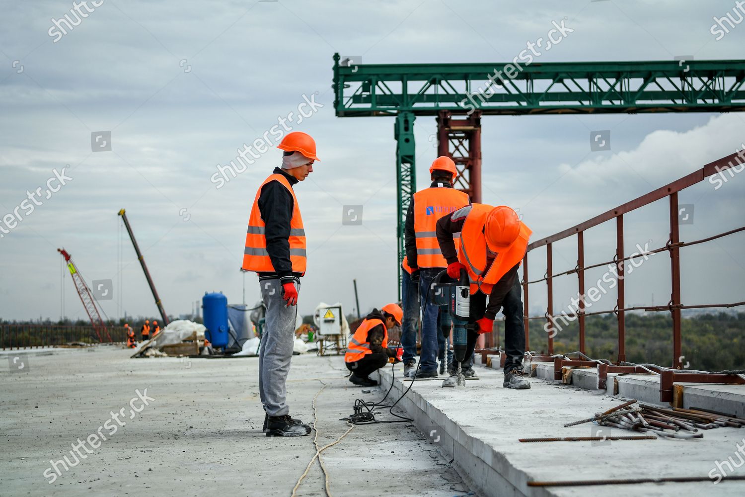 Workers Seen On Construction Site Superstructure Editorial Stock Photo ...