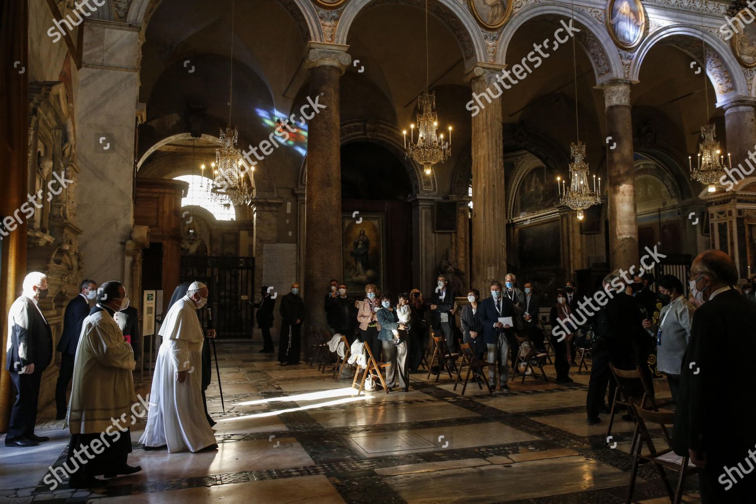 Pope Francis Wearing Protective Mask Attends Editorial Stock Photo ...
