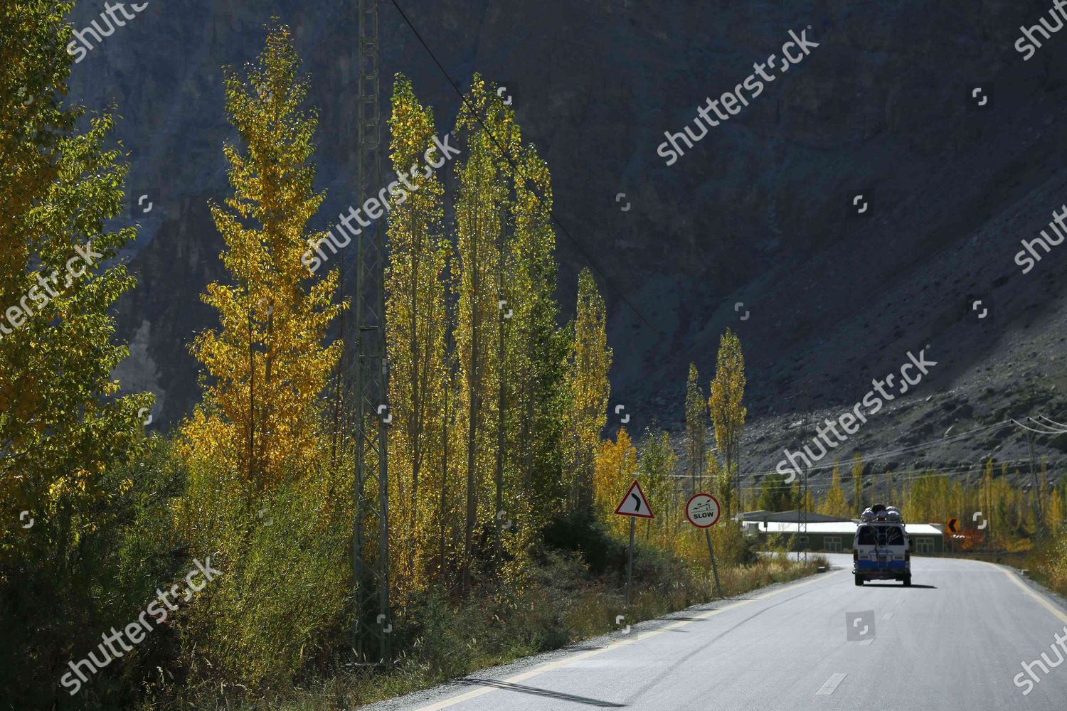 Vehicle Moves On Karakoram Highway Kkh Editorial Stock Photo - Stock ...