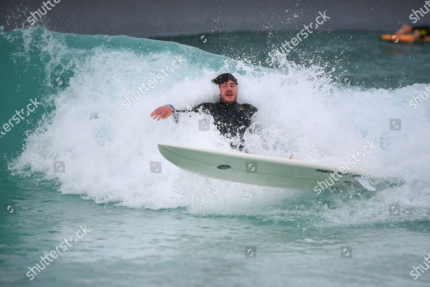 Surfer Rides Wave Urban Surf Melbourne Editorial Stock Photo - Stock ...