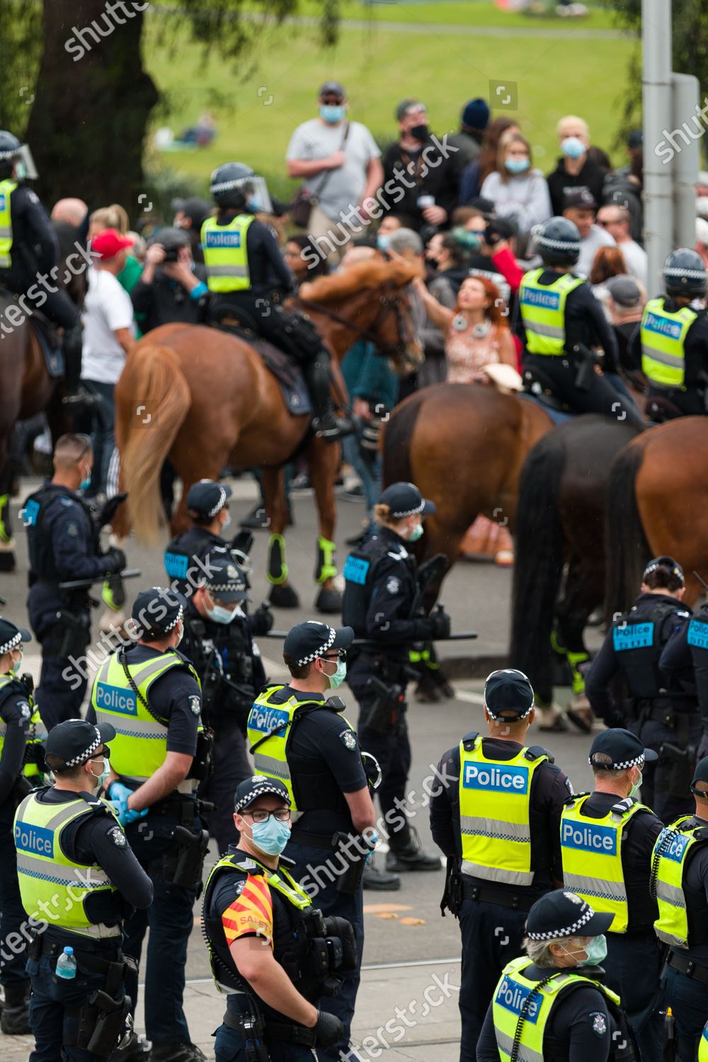 Huge Numbers Riot Mounted Branch Police Editorial Stock Photo - Stock ...