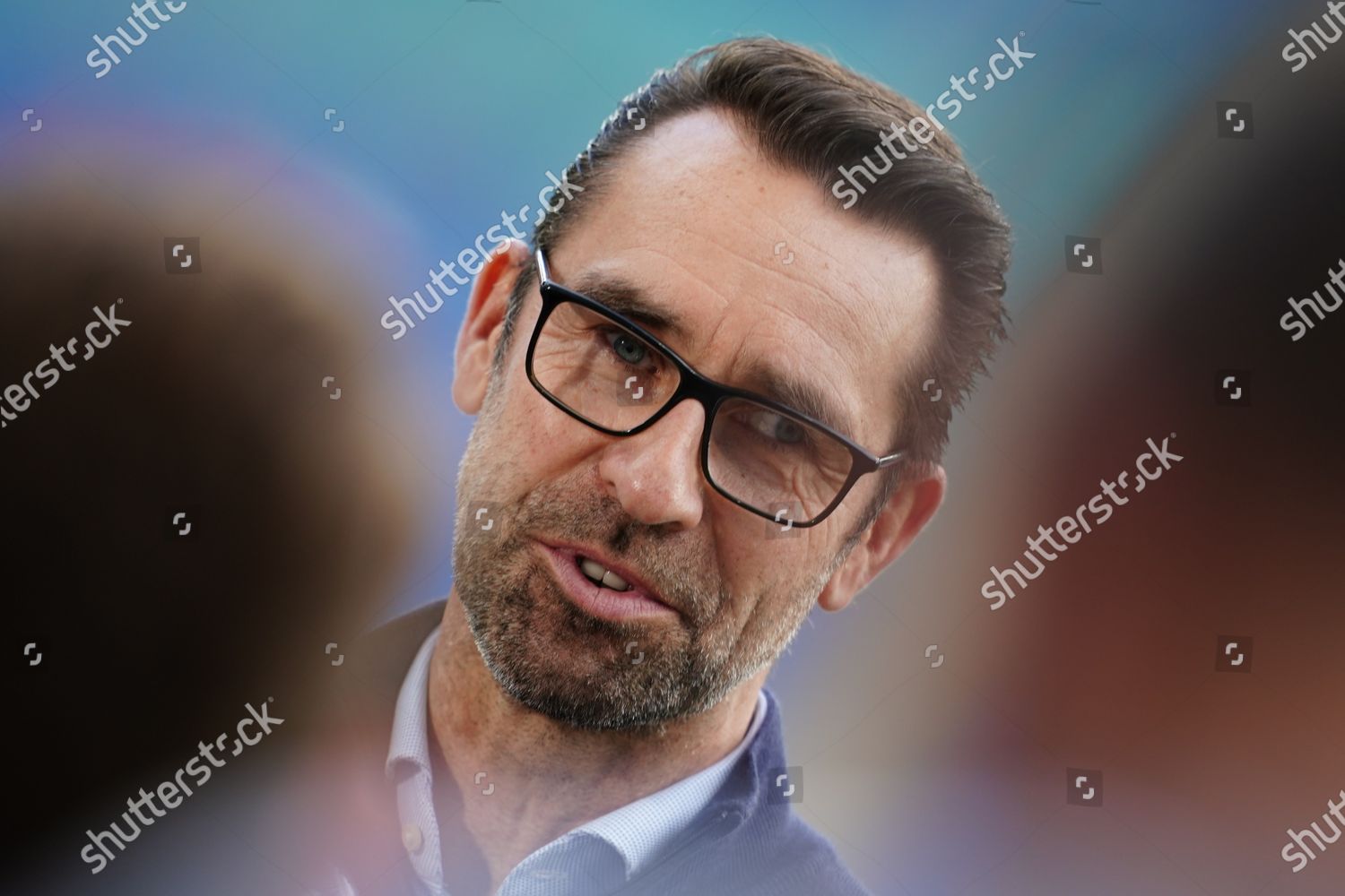 Herthas Managing Director Michael Preetz Gives Editorial Stock Photo ...