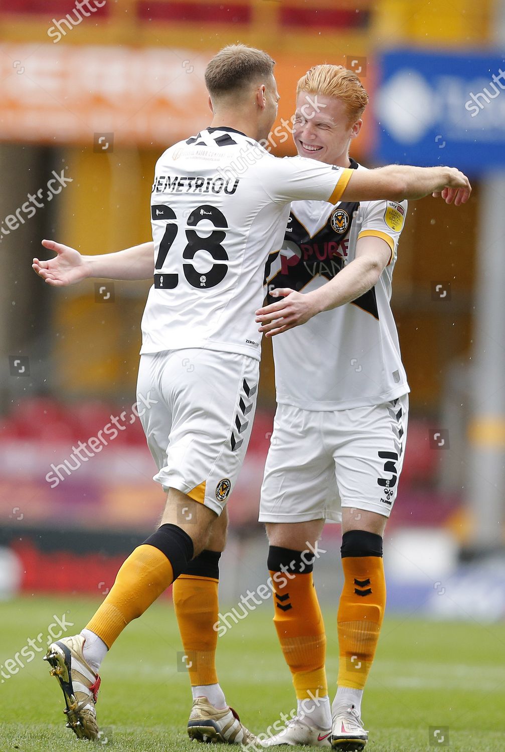 Mickey Demetriou Newport County Celebrates 1st Editorial Stock Photo ...
