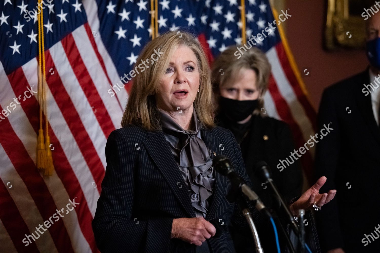 Senator Marsha Blackburn Rtn Speaks During Editorial Stock Photo ...