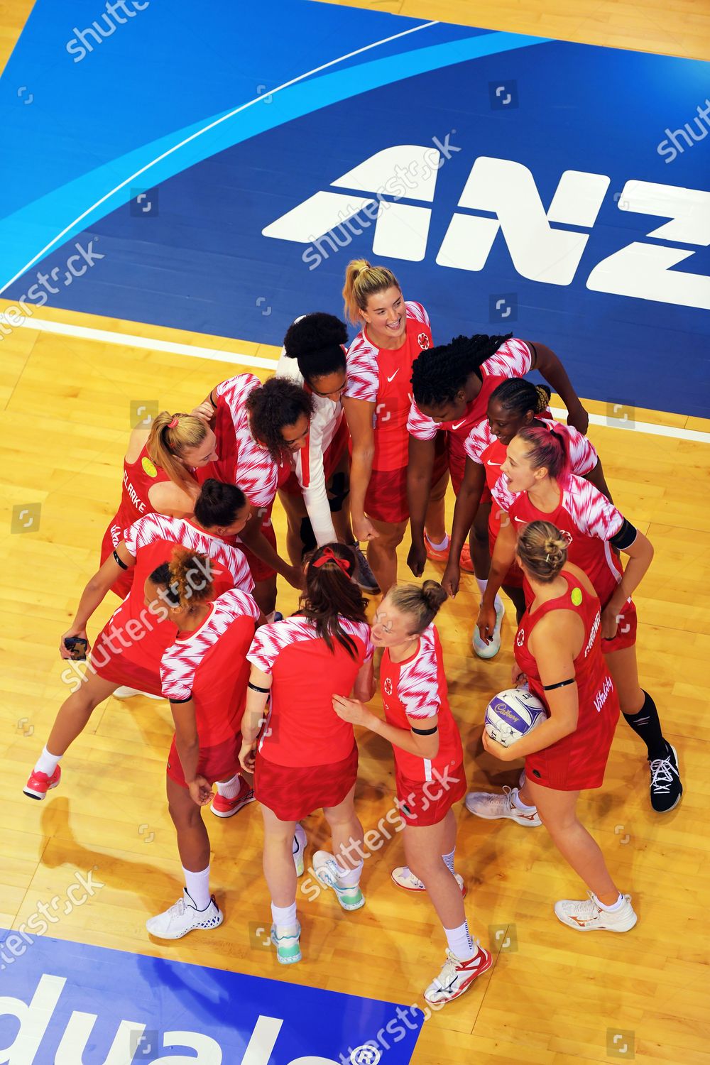 England Team Huddles Before Cadbury Netball Editorial Stock Photo ...