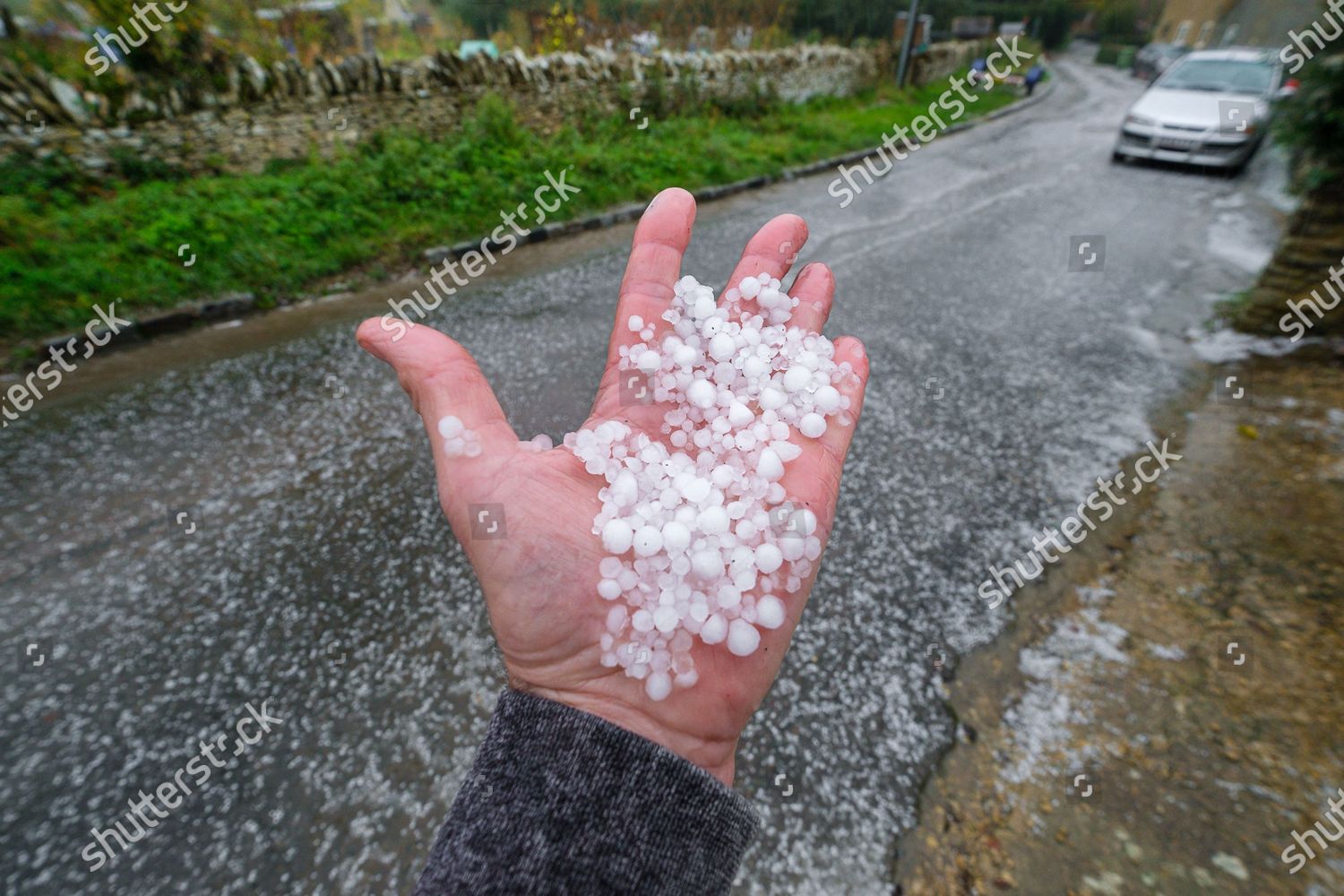 Large Hail Stones Have Fallen After Editorial Stock Photo - Stock Image ...