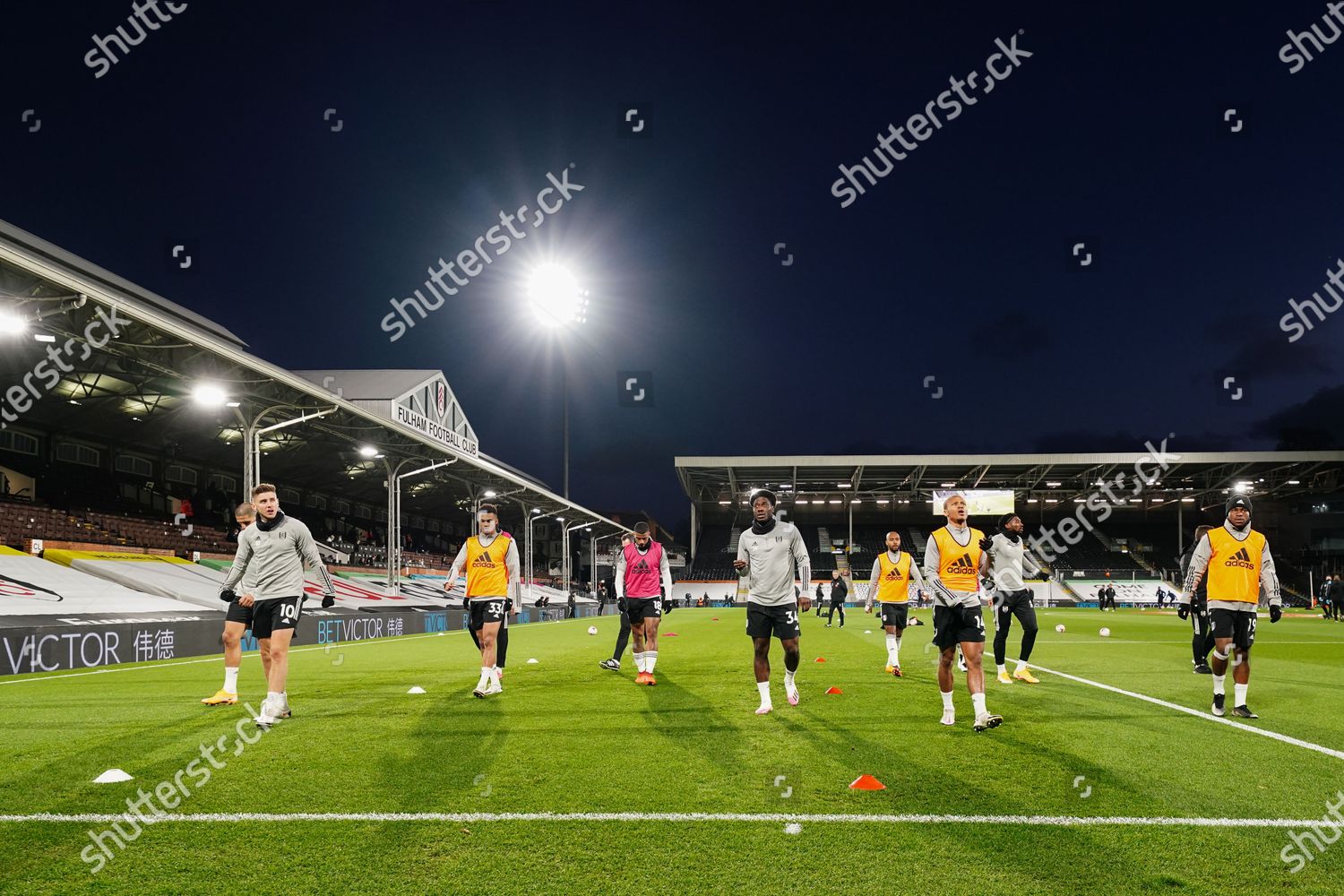Fulham Squad Warms Before Kickoff Editorial Stock Photo - Stock Image ...