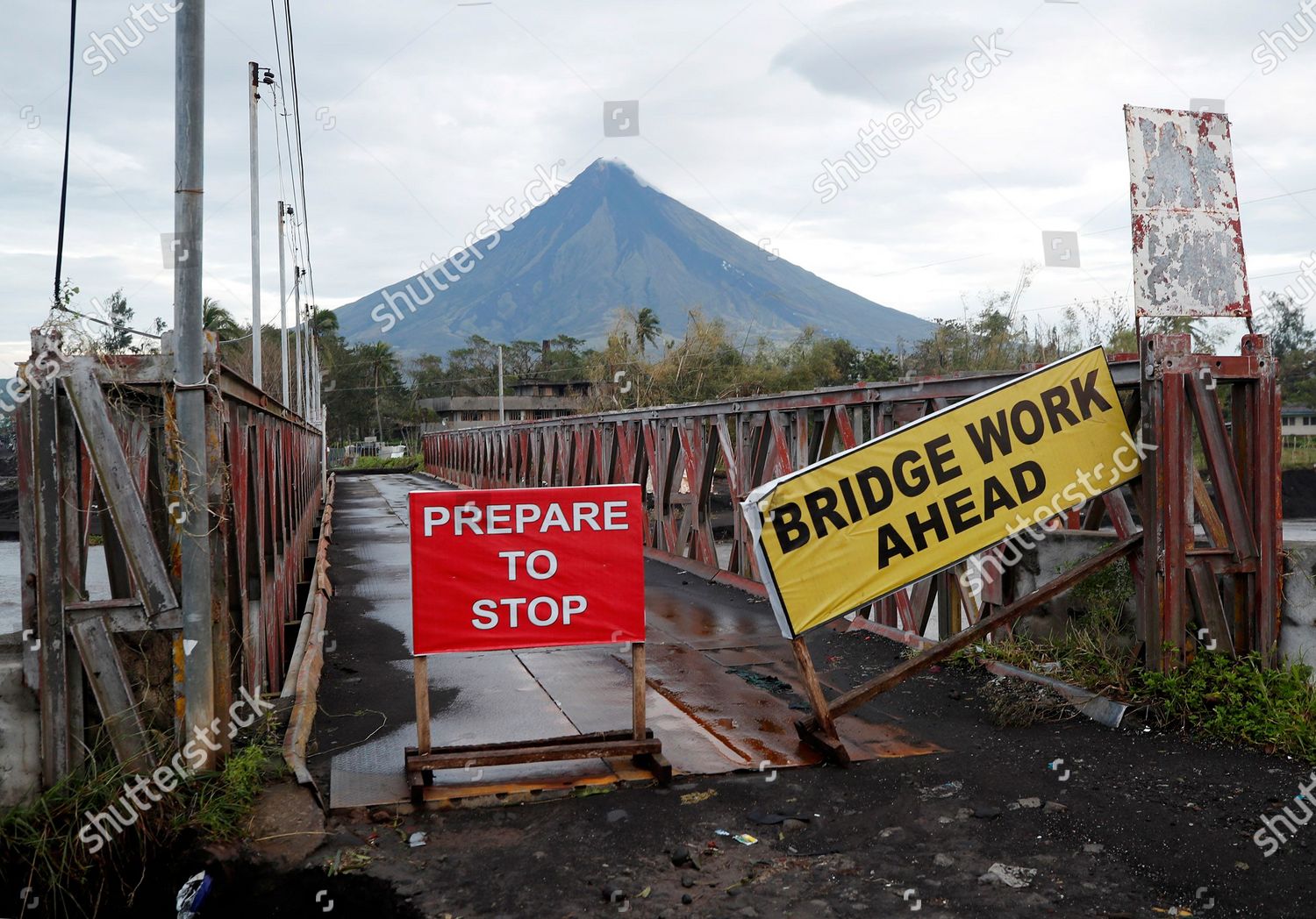 Damaged Bridge Due Typhoon Goni Foot Editorial Stock Photo - Stock ...