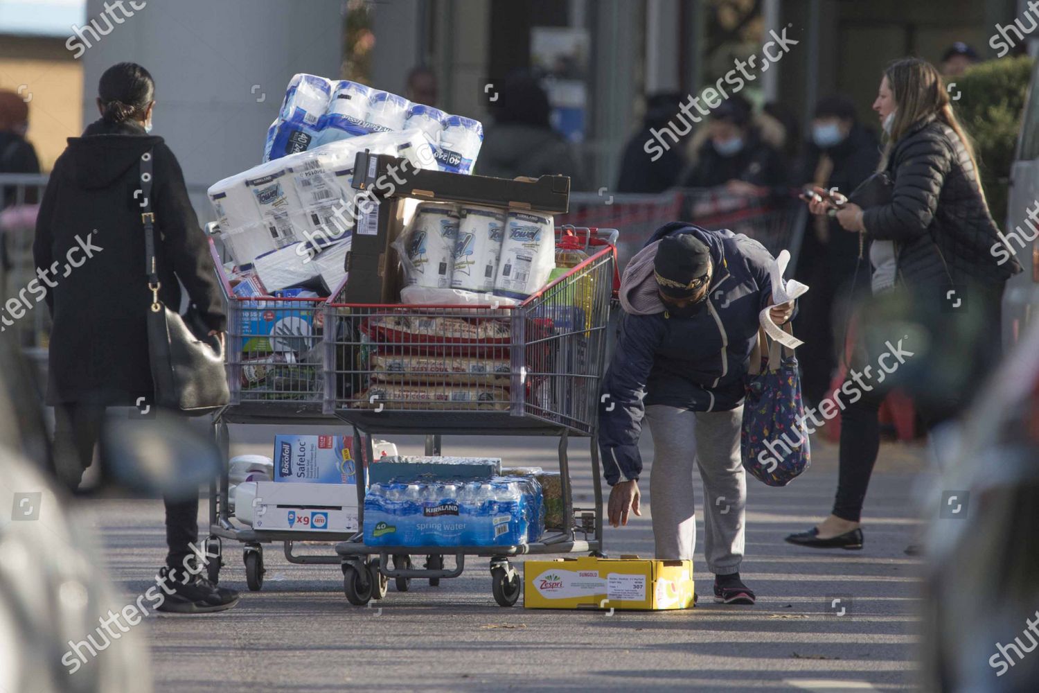 Shoppers Seen Pushing Full Trolleys Costco Editorial Stock Photo ...