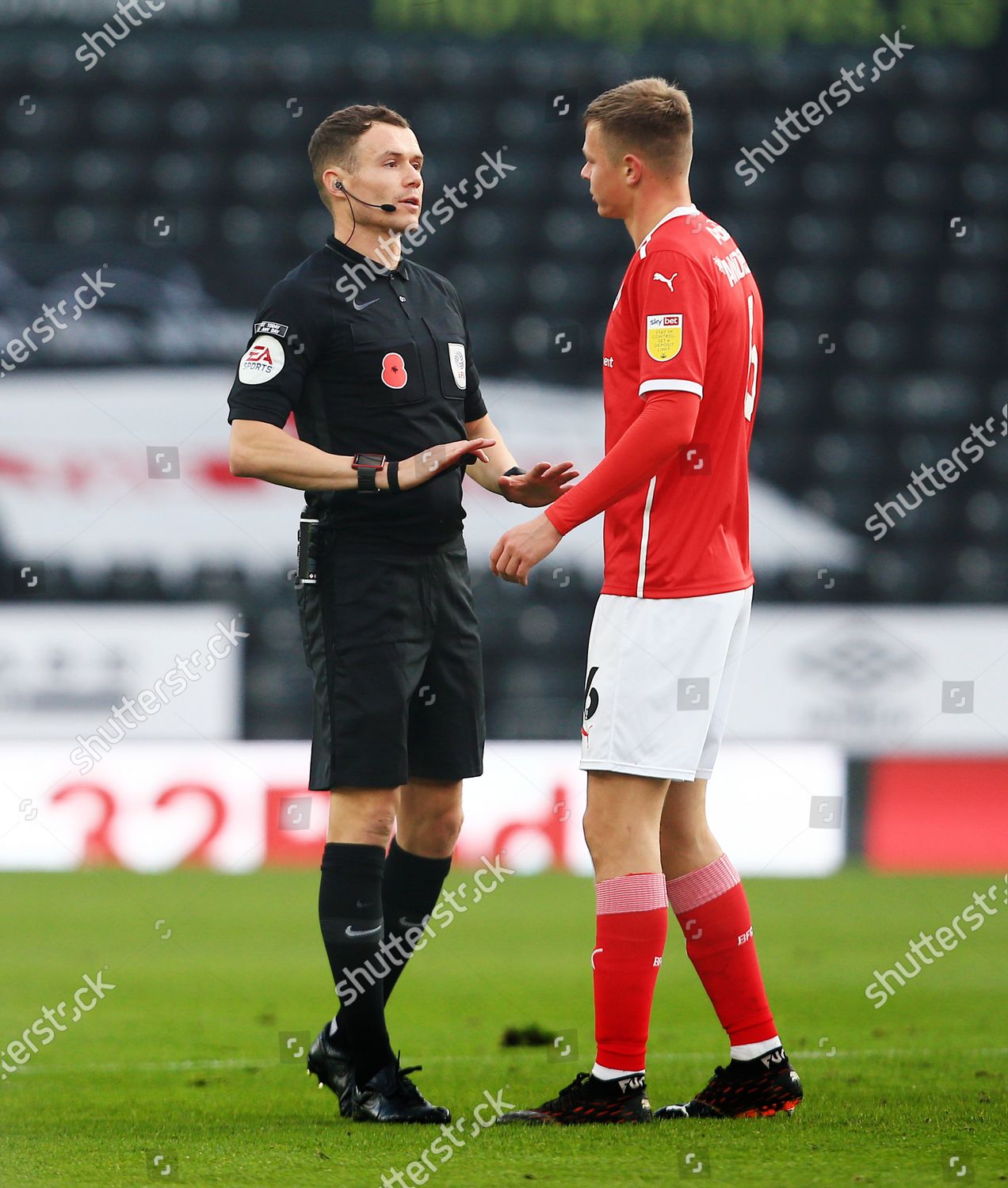 Referee Mr Leigh Doughty Speaks Witn Editorial Stock Photo - Stock ...
