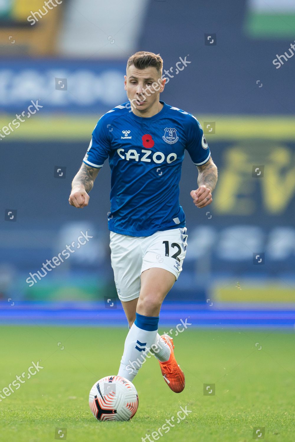 Evertons Lucas Digne Takes Ball Downfield Editorial Stock Photo - Stock Image | Shutterstock