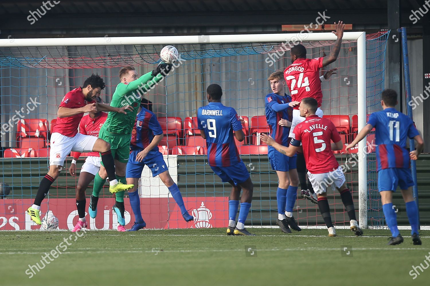 Jake Turner Morecambe Punches Clear During Editorial Stock Photo ...