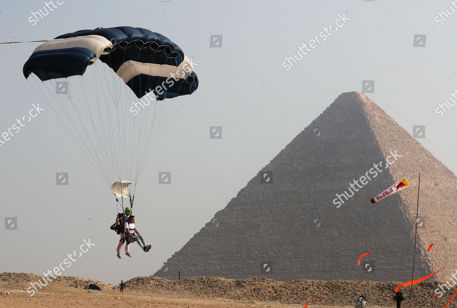 Skydivers Fly Over Gizas Pyramids During Editorial Stock Photo - Stock ...