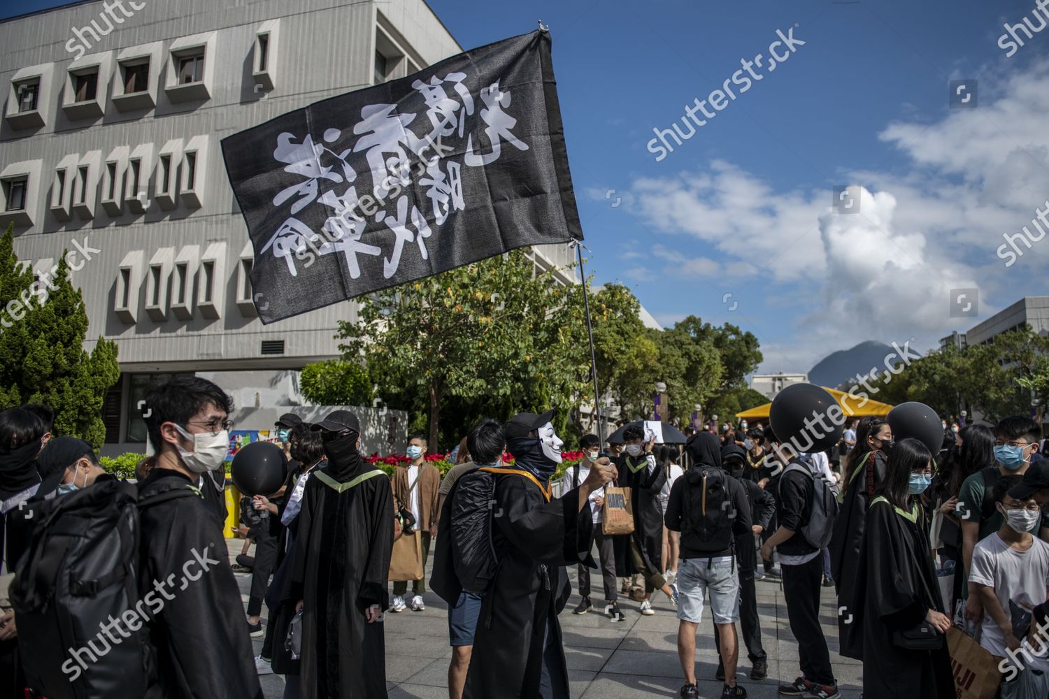 Protester Wearing Graduation Gown Seen Holding Editorial Stock Photo ...