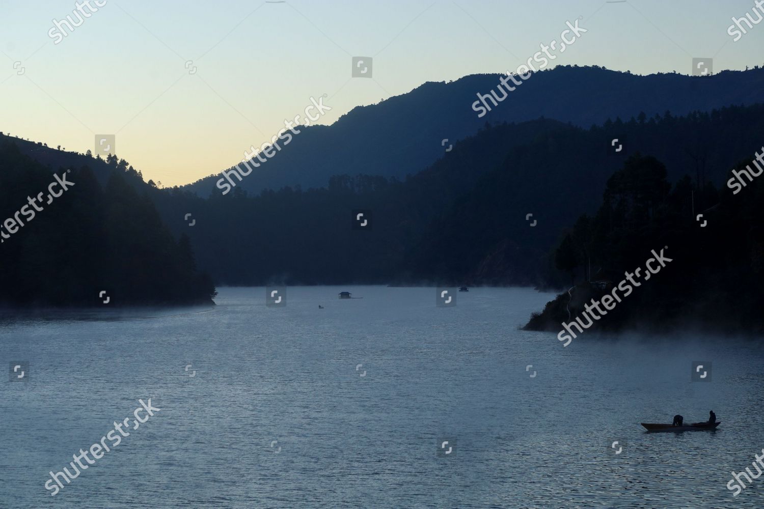 Two Fishermen On Boat Indra Sarovar Editorial Stock Photo - Stock Image ...