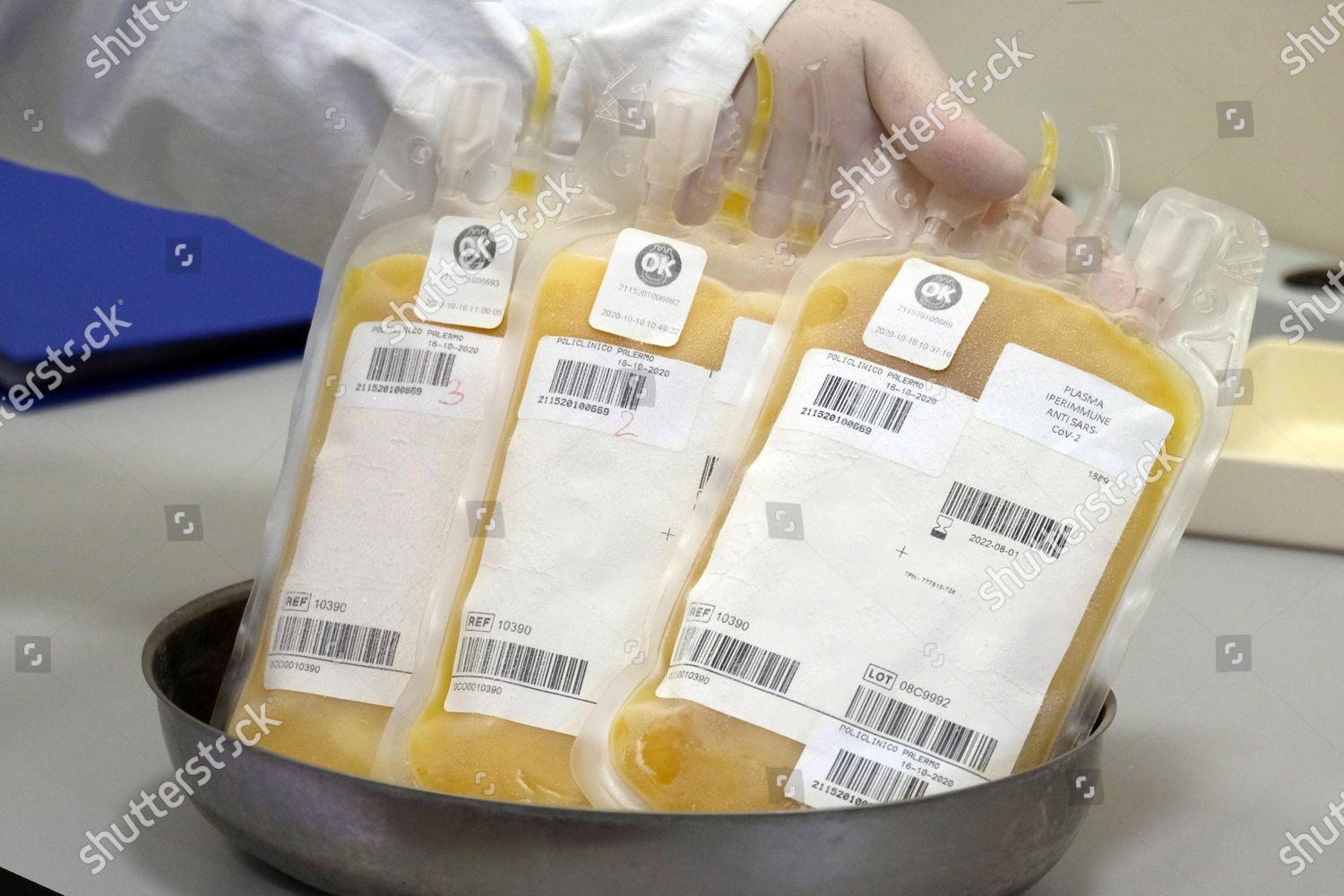 First Three Hyperimmune Plasma Pockets Produced Editorial Stock Photo ...