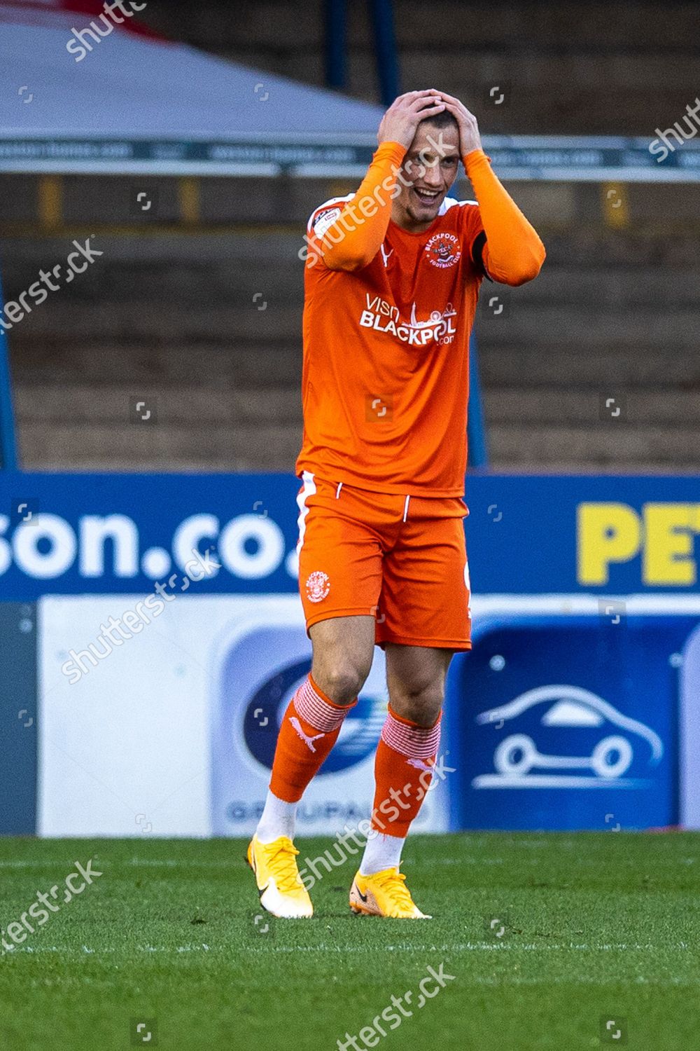 Blackpool Forward Jerry Yates 9 Holds Editorial Stock Photo - Stock ...