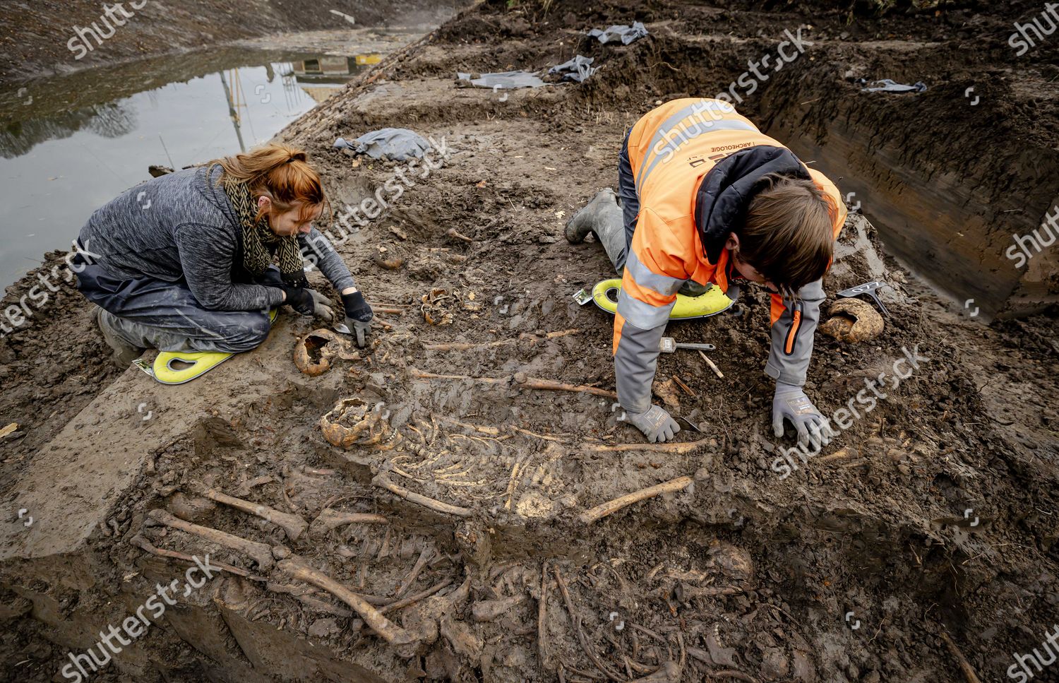 Archaeologists Work Mass Grave On City Editorial Stock Photo - Stock ...