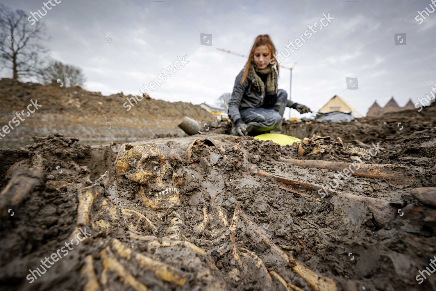 Archaeologists Work Mass Grave On City Editorial Stock Photo - Stock ...