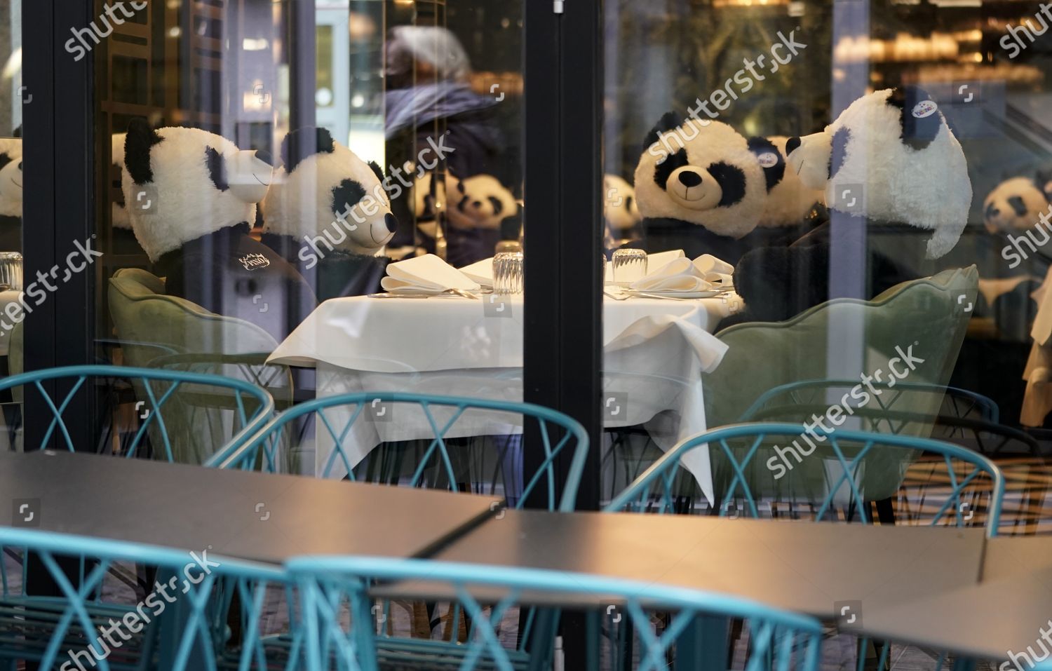 Stuffed Panda Bears Sit Set Tables Editorial Stock Photo - Stock Image ...