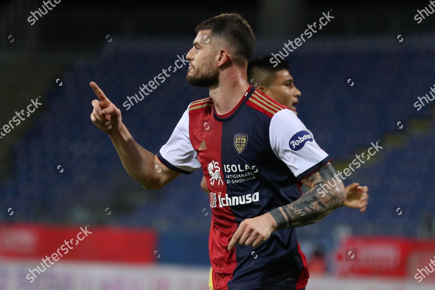 Cagliaris Alberto Cerri Jubilates After Scoring Editorial Stock Photo ...