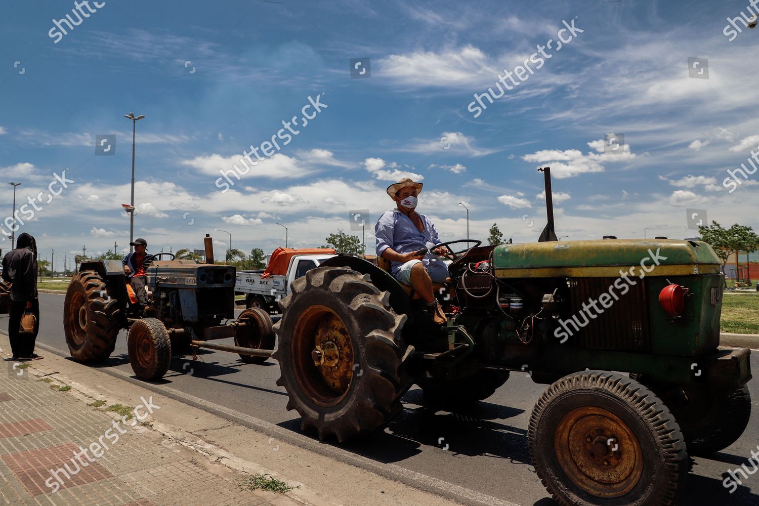 Farmers Tractors Travel Along Costanera Avenue Editorial Stock Photo ...