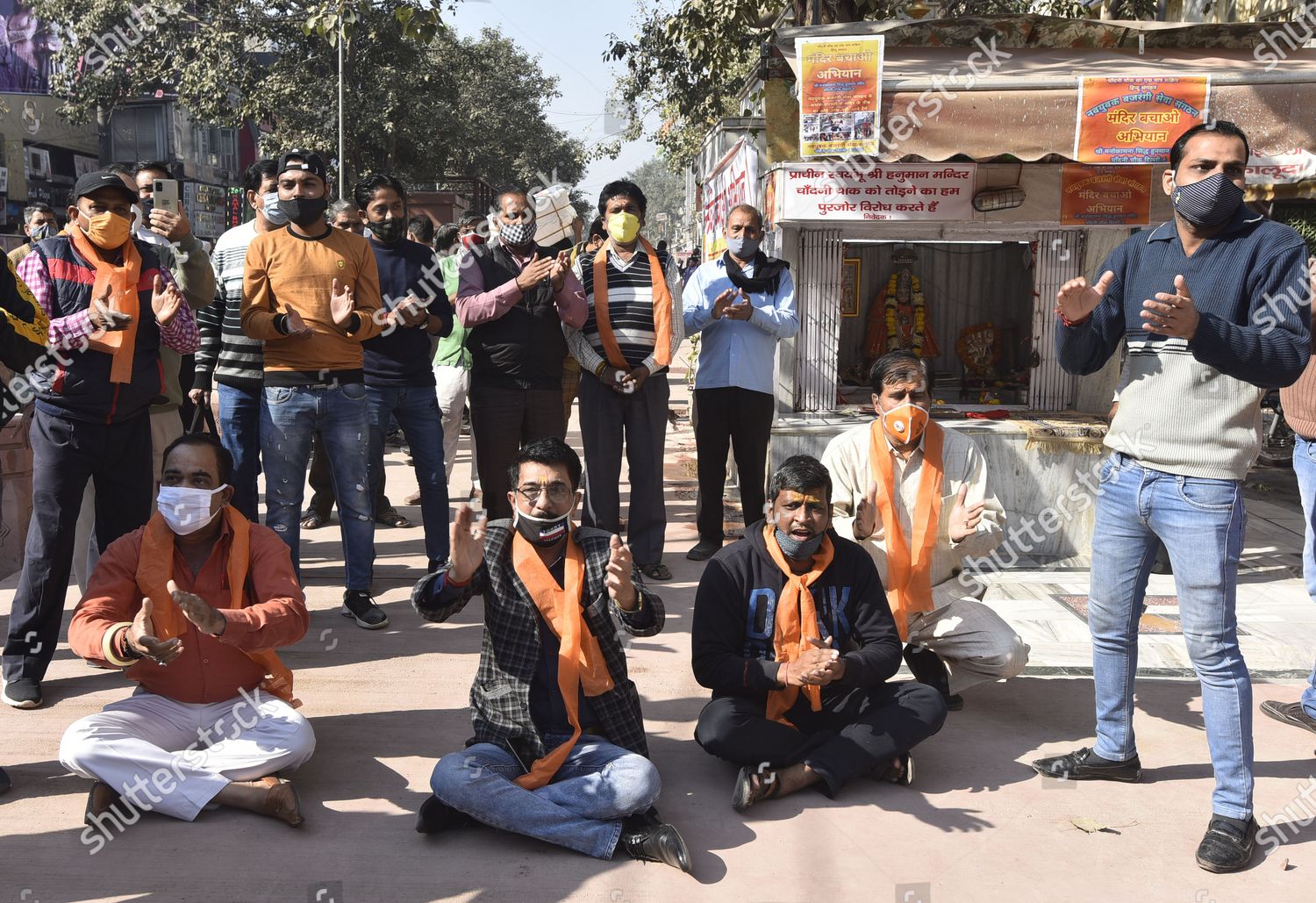 Devotees Lord Hanuman Make Human Chain Editorial Stock Photo - Stock ...