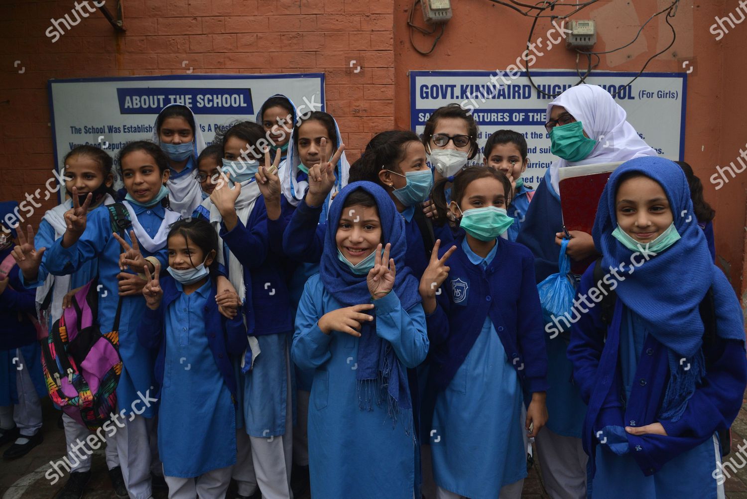 Pakistani Students Wearing Face Masks Protect Editorial Stock Photo ...