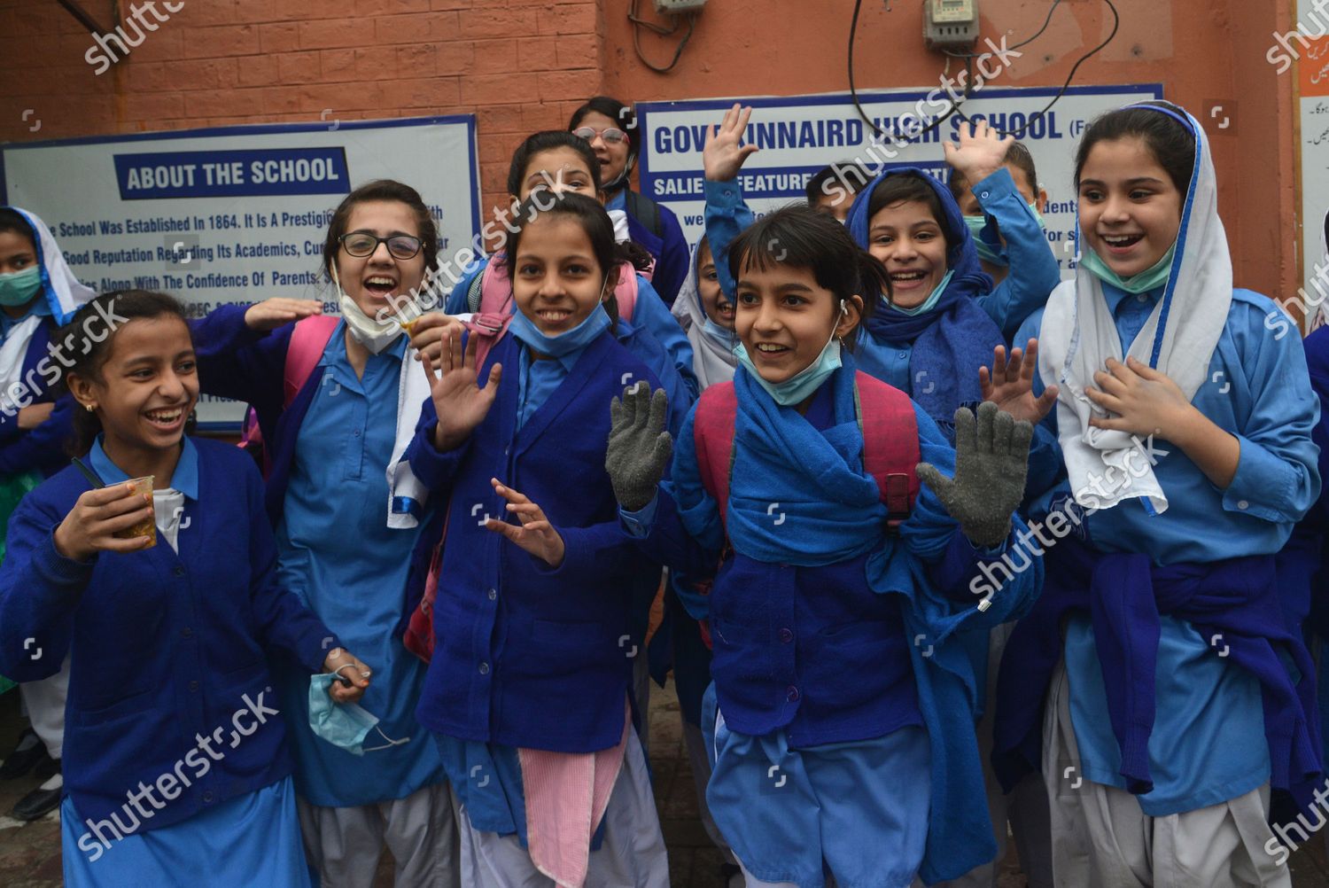 Pakistani Students Wearing Face Masks Protect Editorial Stock Photo ...