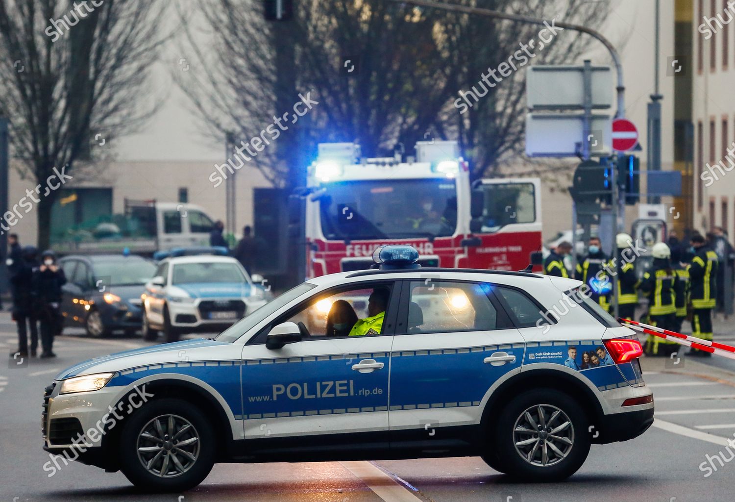 Police Car Blocks Road City Center Editorial Stock Photo - Stock Image ...