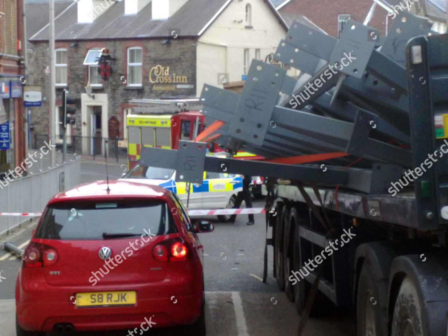 Steel Girders Falling Off Back Lorry Editorial Stock Photo - Stock ...