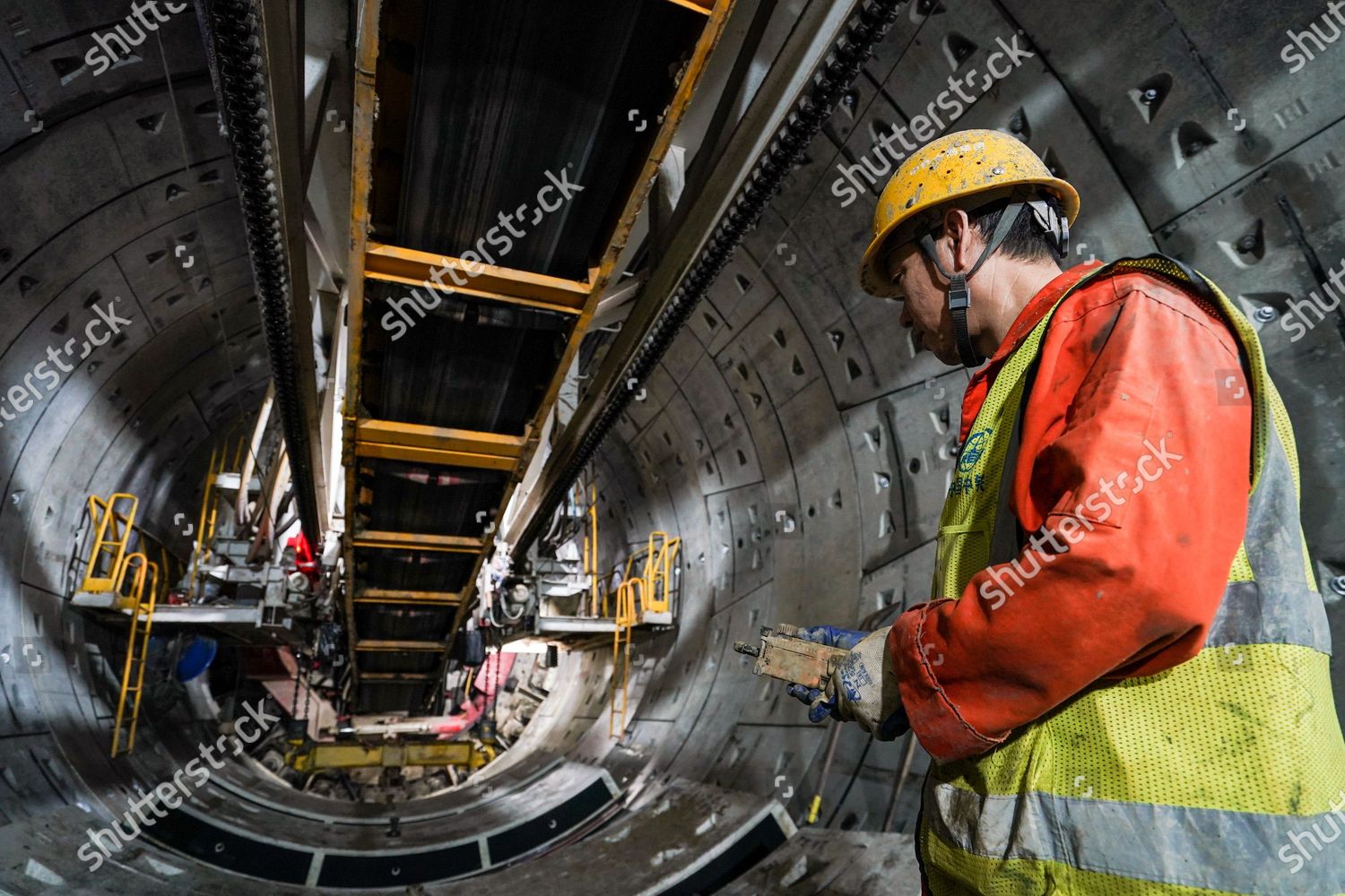 Engineer Conducts Installation Operation Shield Tunneling Editorial Stock Photo - Stock Image ...