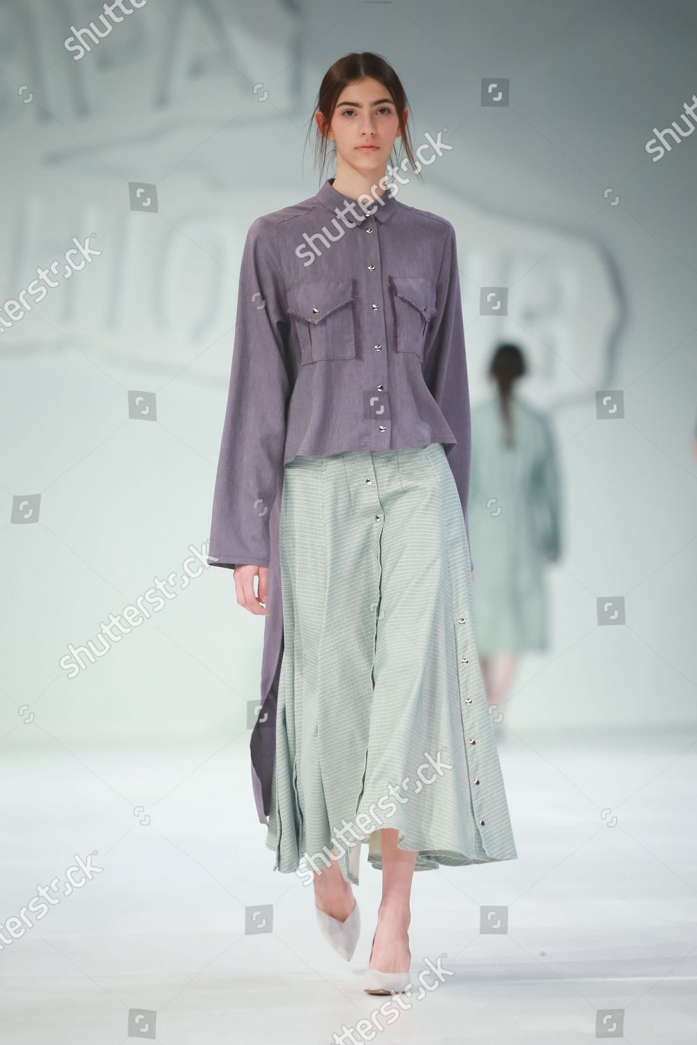 Fashion Model Wearing Clothes Springsummer Designed Editorial Stock ...