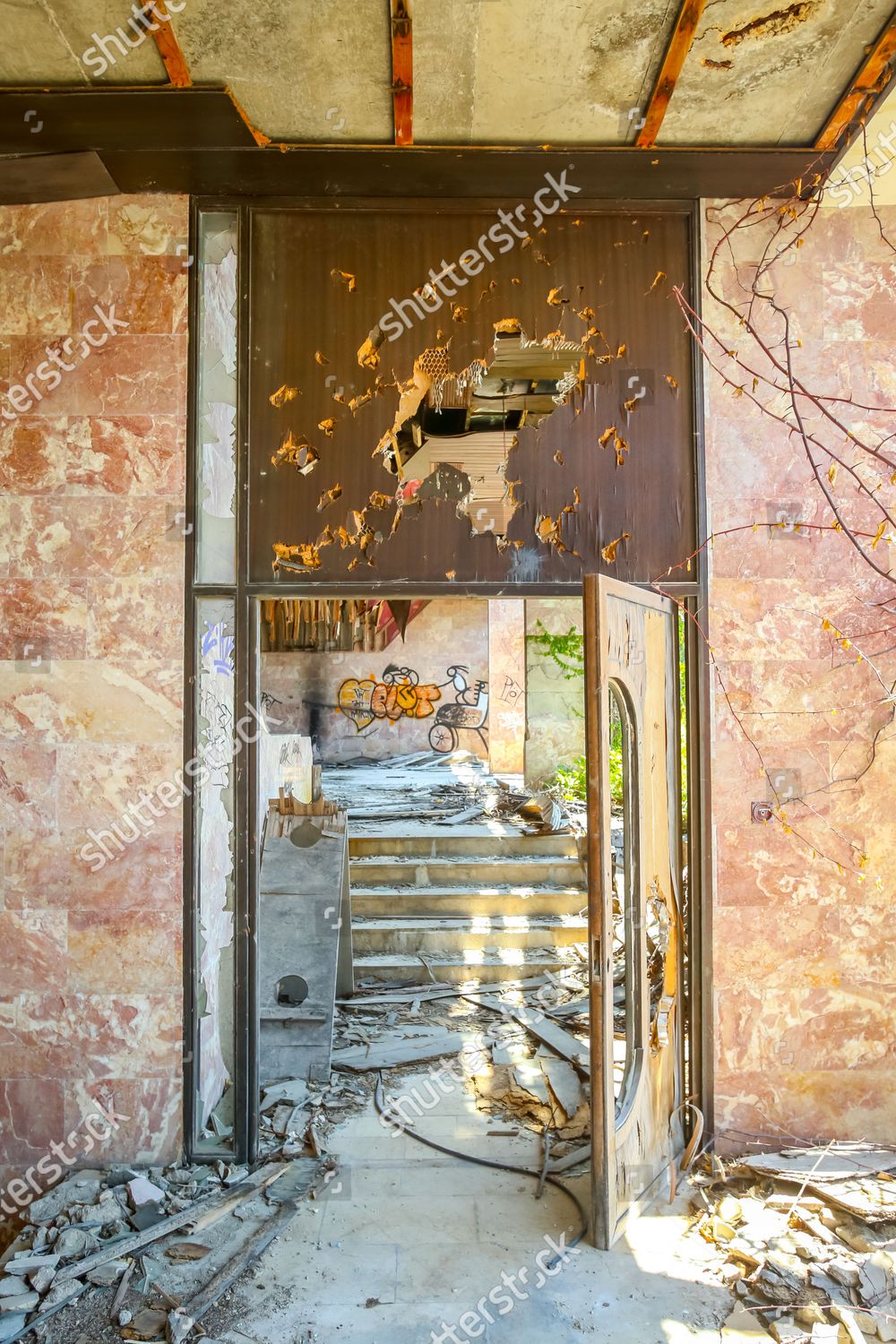 Interior Old Ruined Hotel Abandoned Yugoslavian Editorial Stock Photo ...
