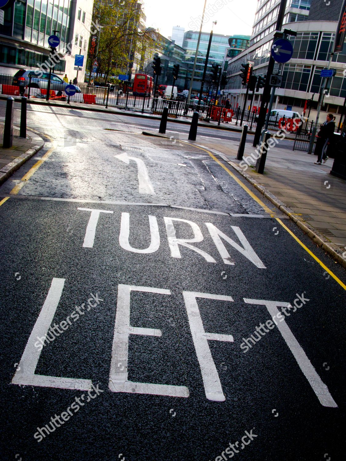 Turn Left Road Markings Editorial Stock Photo - Stock Image | Shutterstock