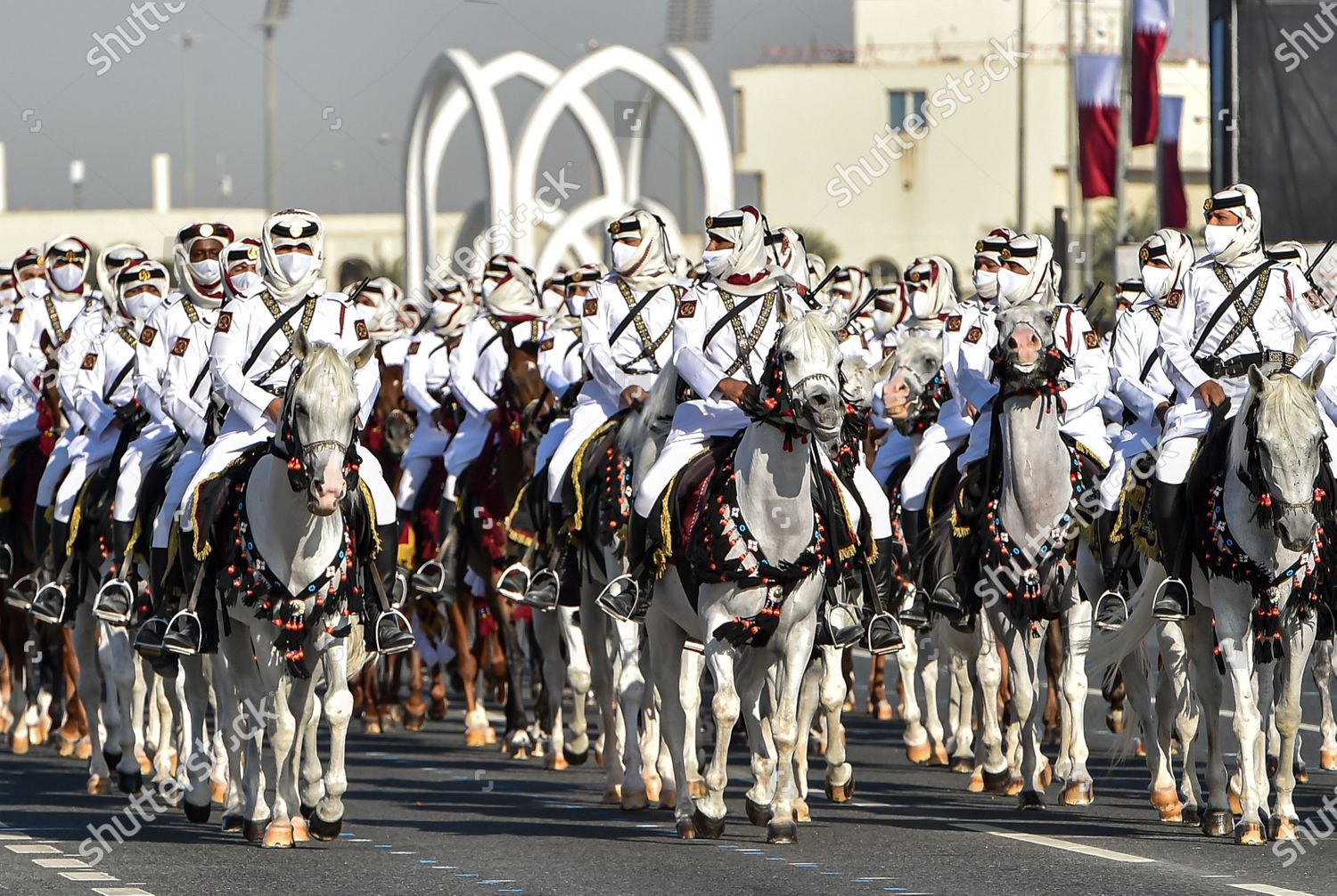 Qatari Police Officers Participate Military Parade Editorial Stock ...