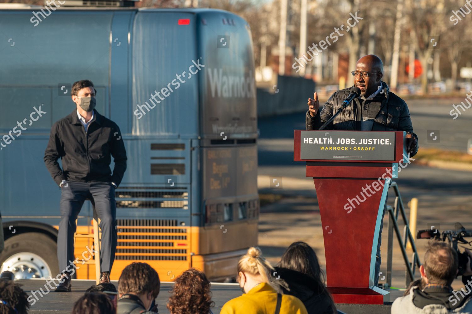 Rev Raphael Warnock Jon Ossoff Encourage Editorial Stock Photo - Stock ...