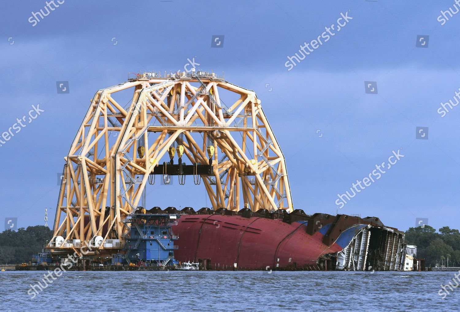 Golden Ray Cargo Ship Lies On Editorial Stock Photo - Stock Image ...