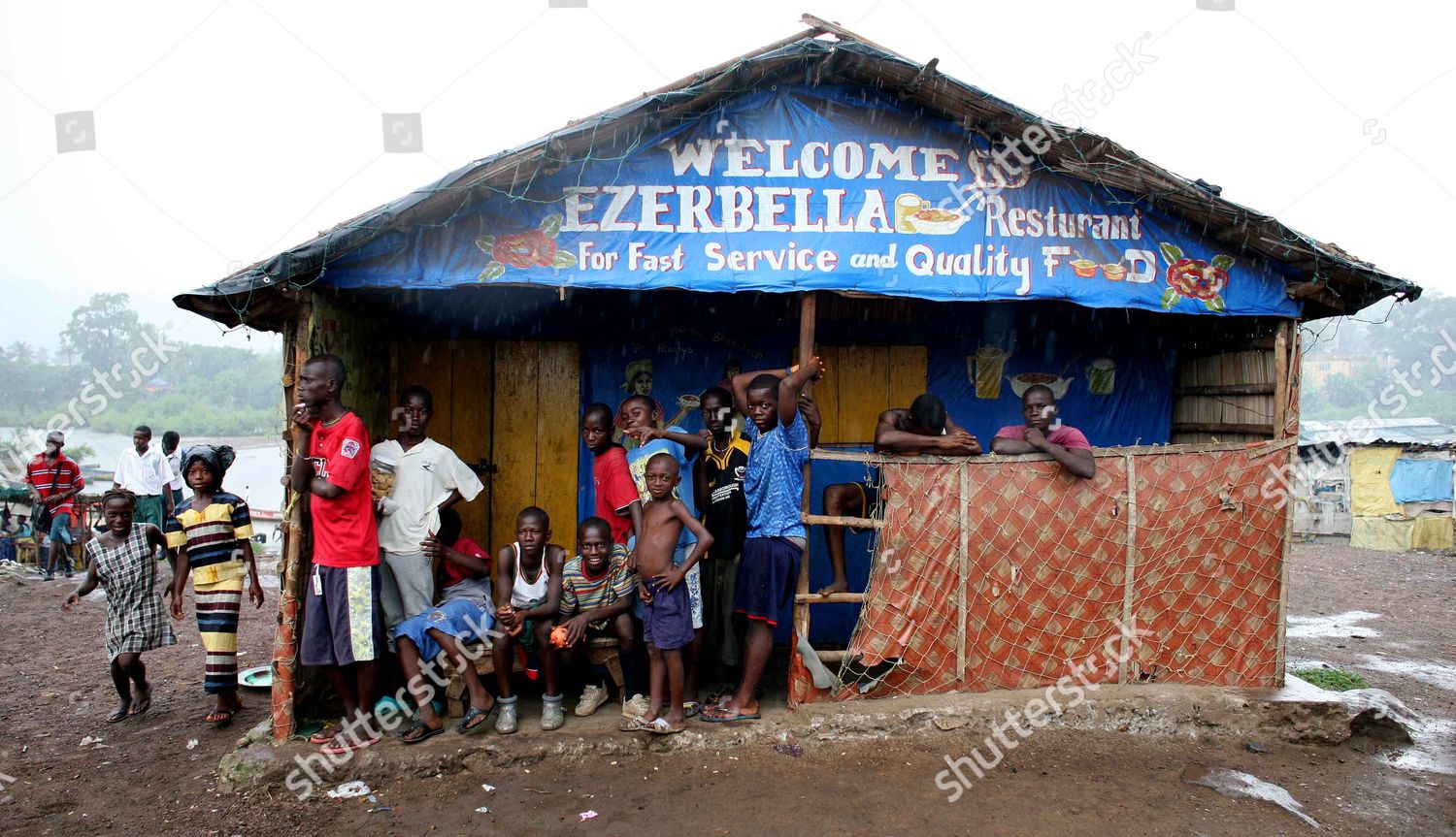 People Shelter Rain Slums Freetown Sierra Editorial Stock Photo - Stock ...