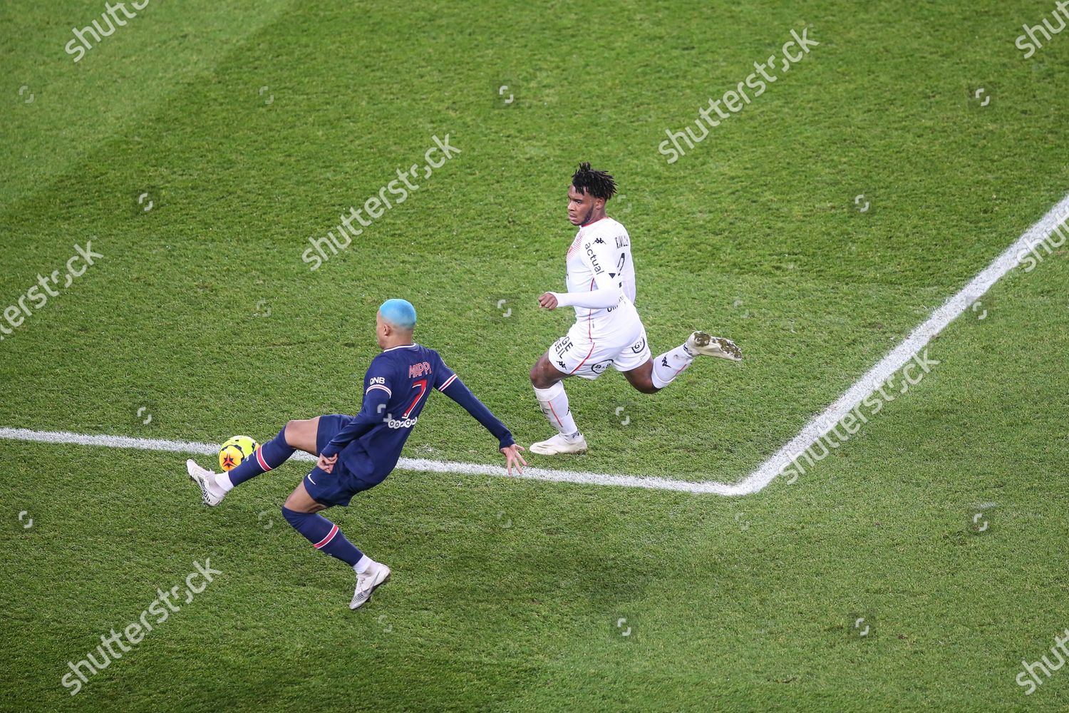 Psgs Forward Kylian Mbappe Controls Ball Editorial Stock Photo - Stock ...
