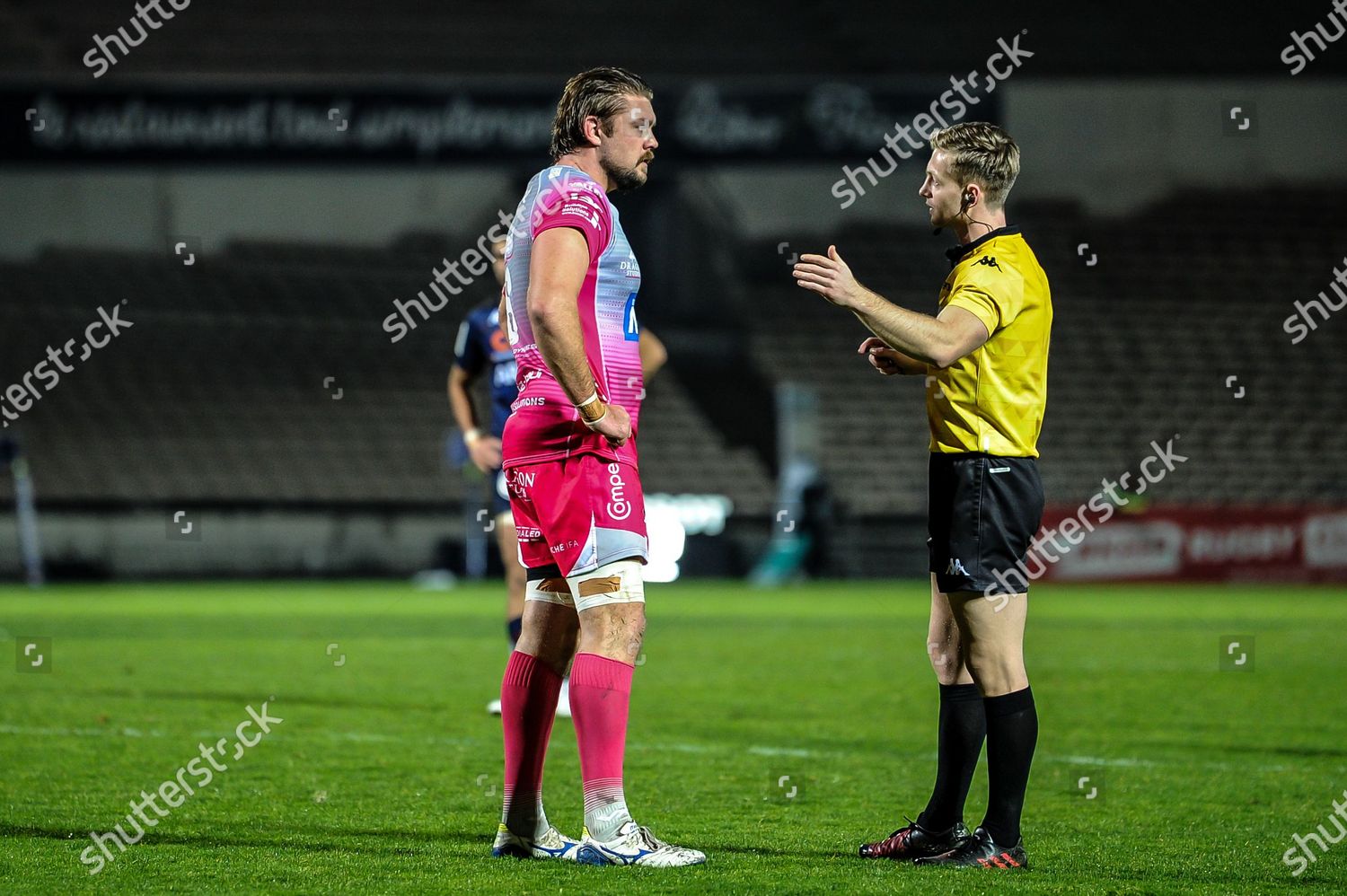 Lewis Evans Dragons Referee Cristophe Ridley Editorial Stock Photo ...