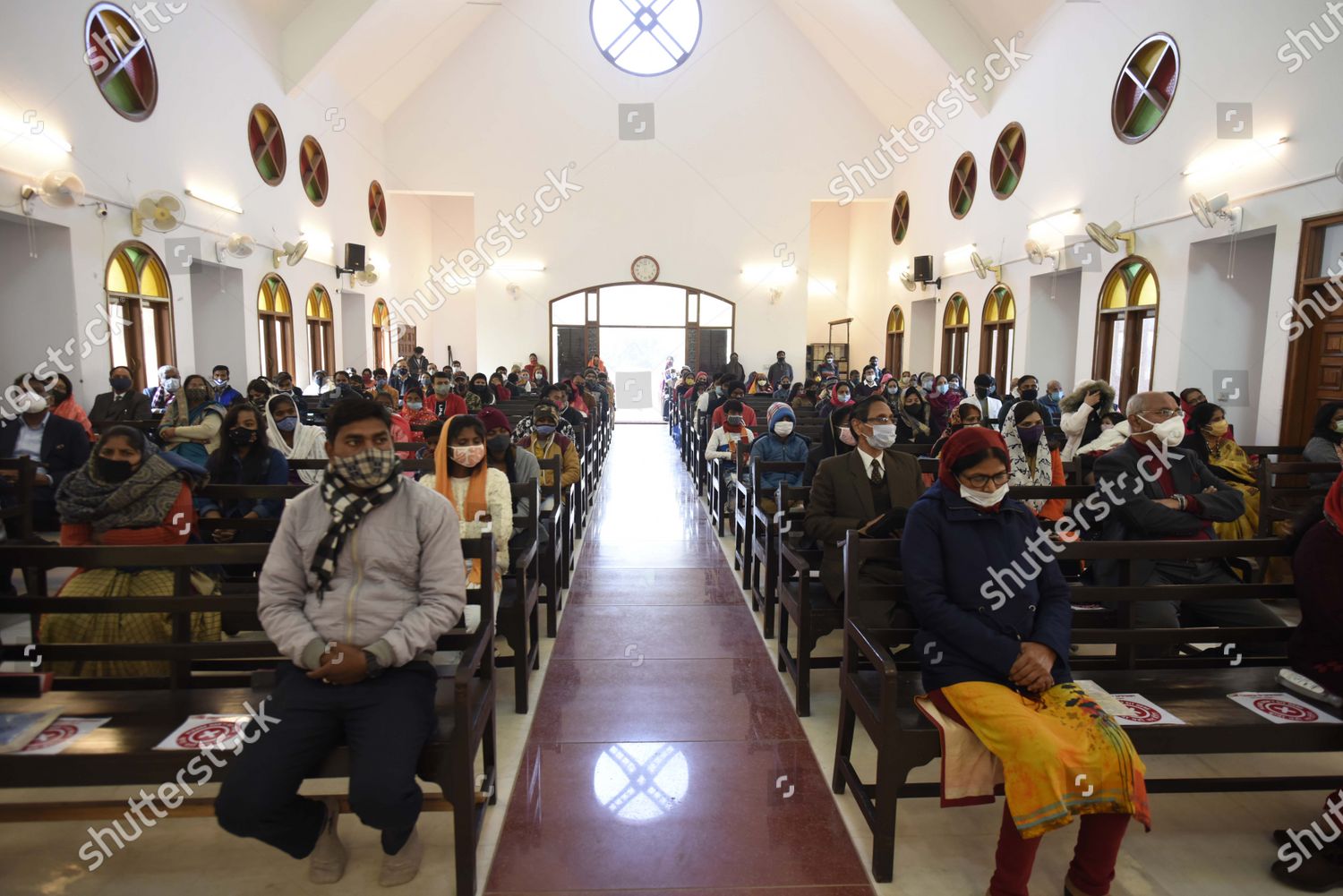 Stickers On Pews Ensure Social Distancing Editorial Stock Photo - Stock ...