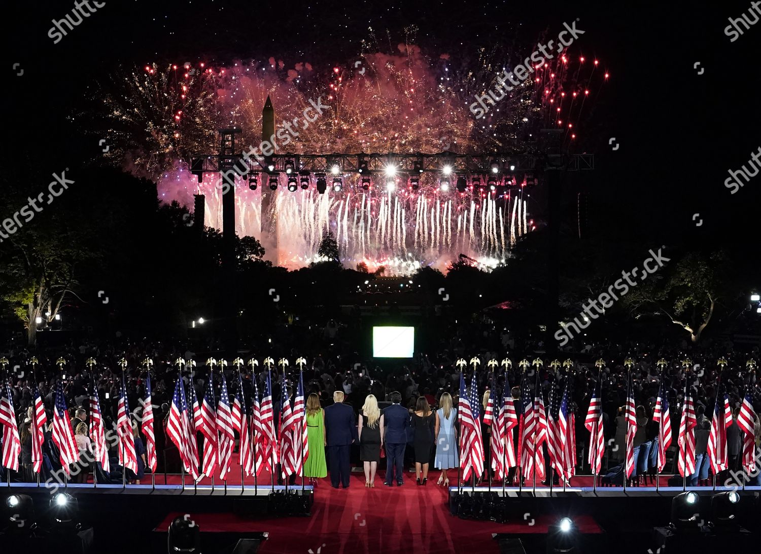 President Donald Trump Looks Fireworks Over Editorial Stock Photo ...