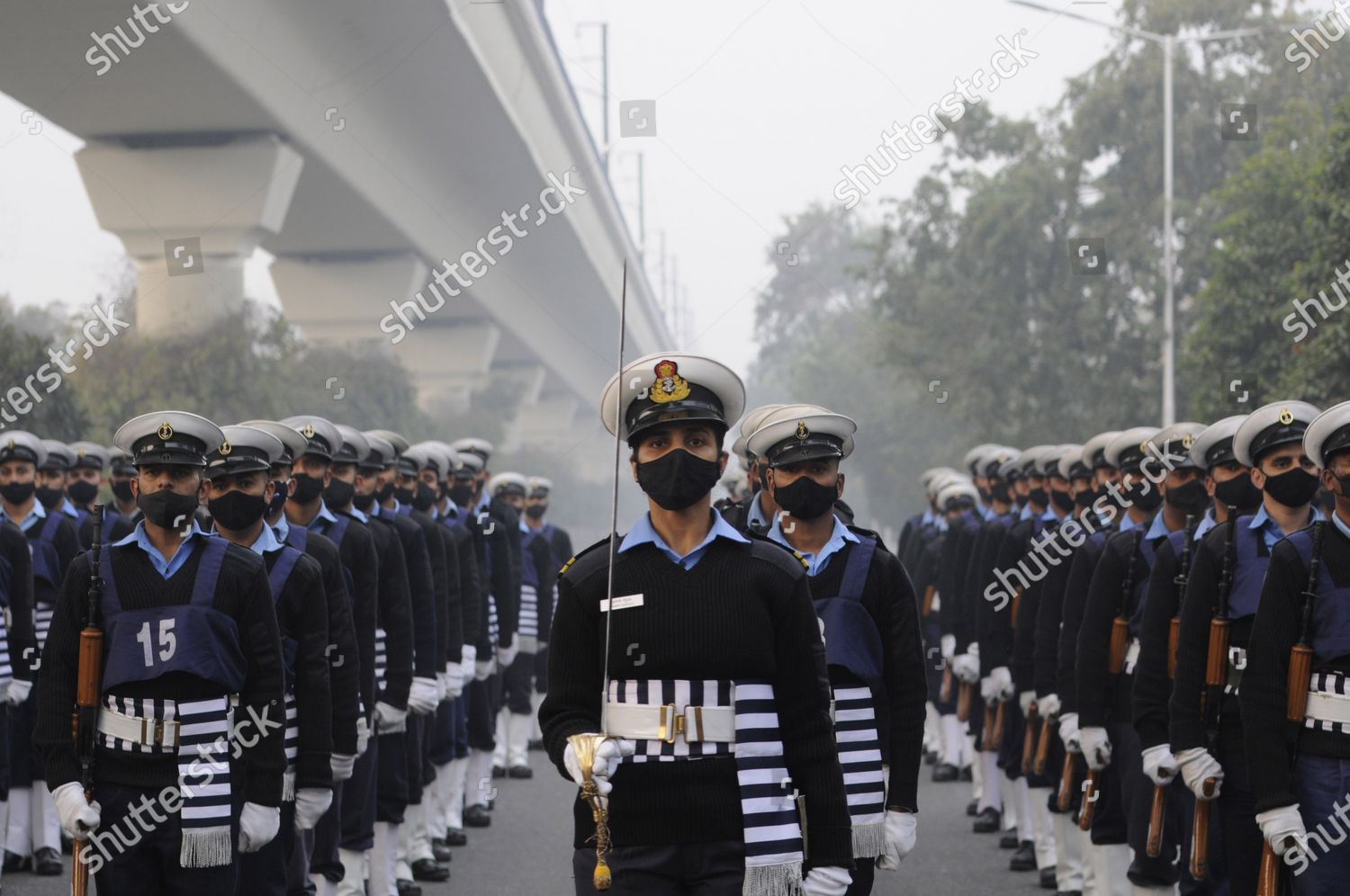 Coast Guard Marching Contingent Passes Through Editorial Stock Photo ...