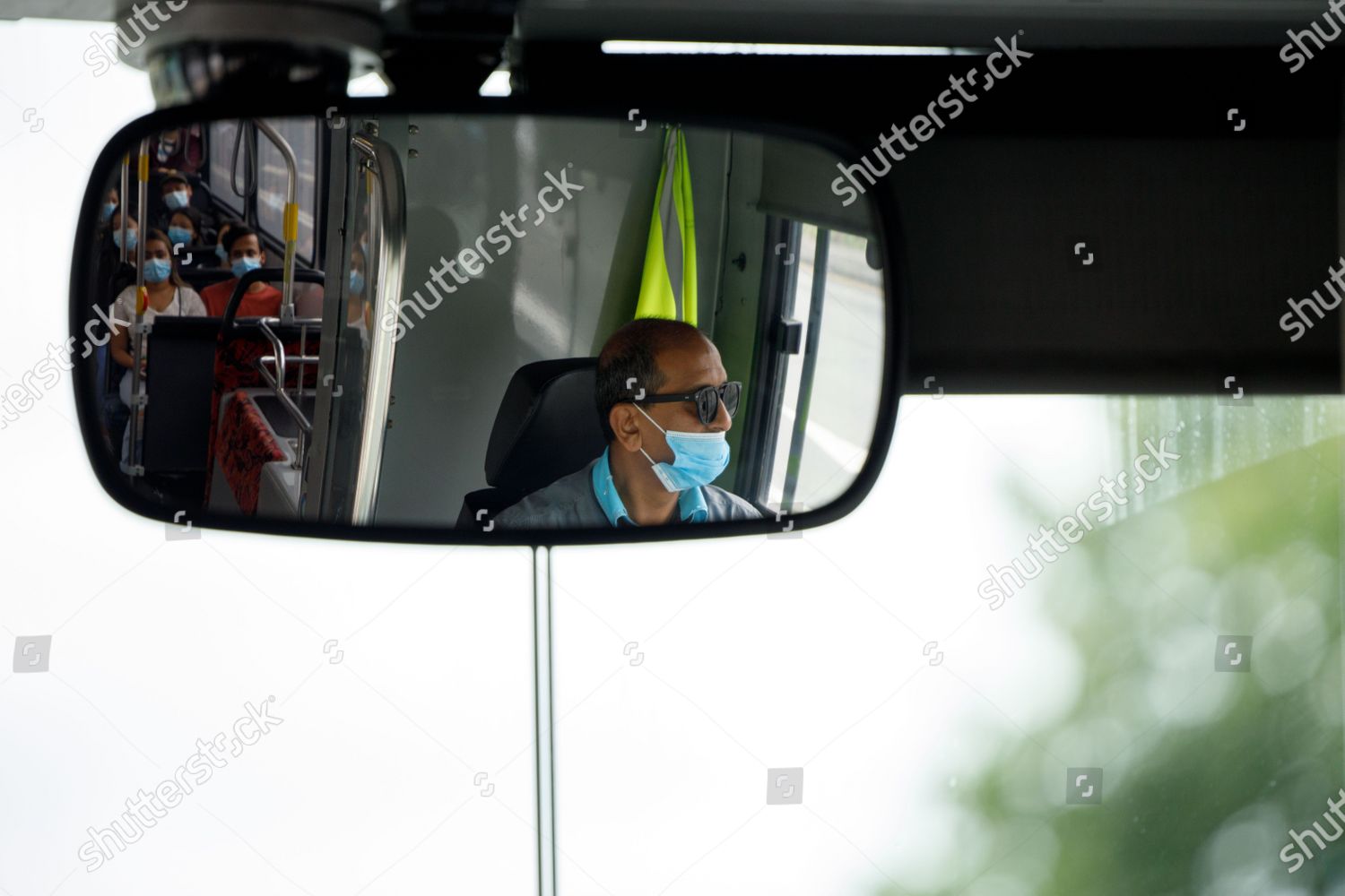 Bus Driver Seen Wearing Face Mask Editorial Stock Photo - Stock Image ...