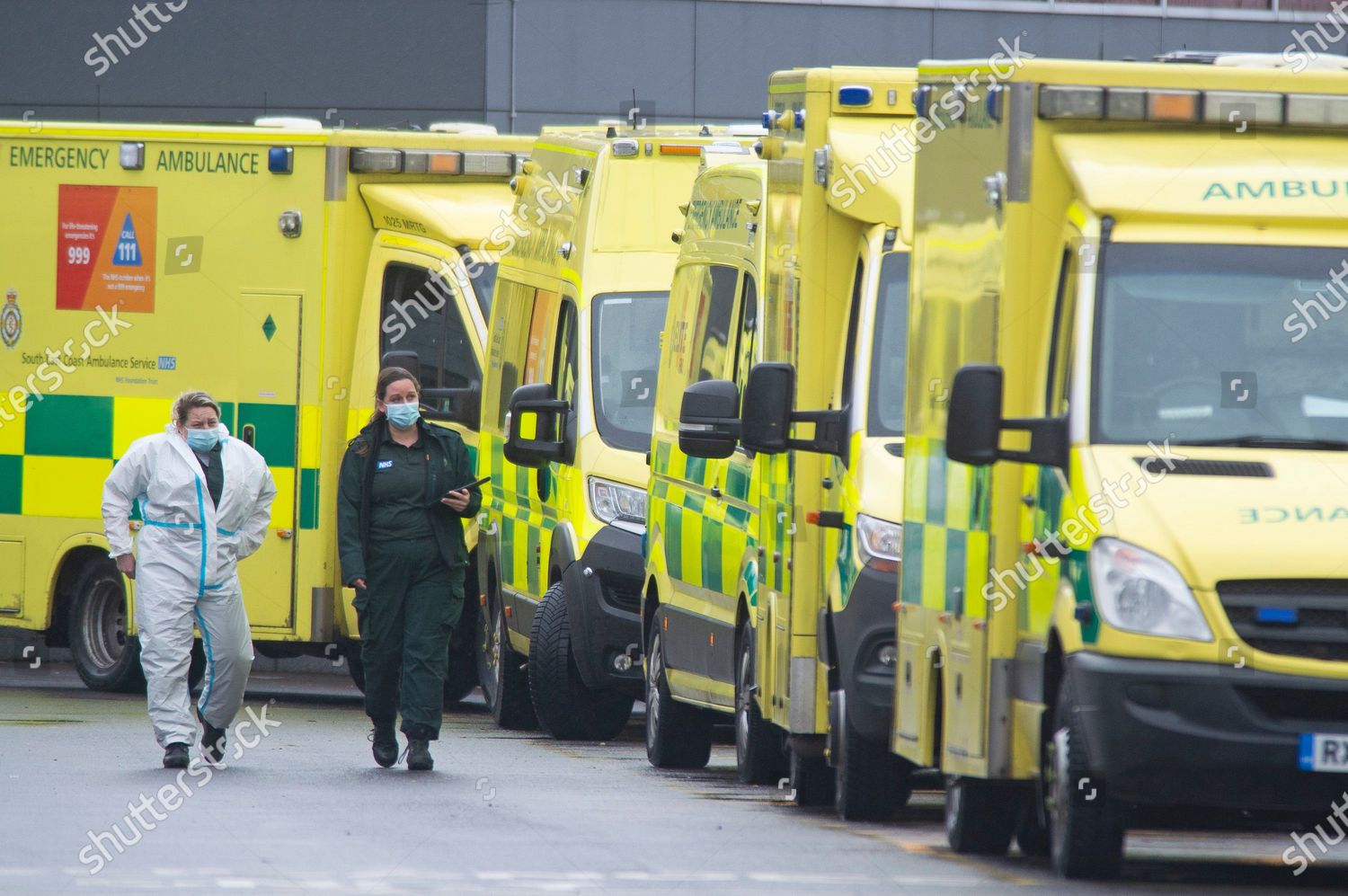 Paramedics Wearing Ppe Looking Exhausted They Editorial Stock Photo ...